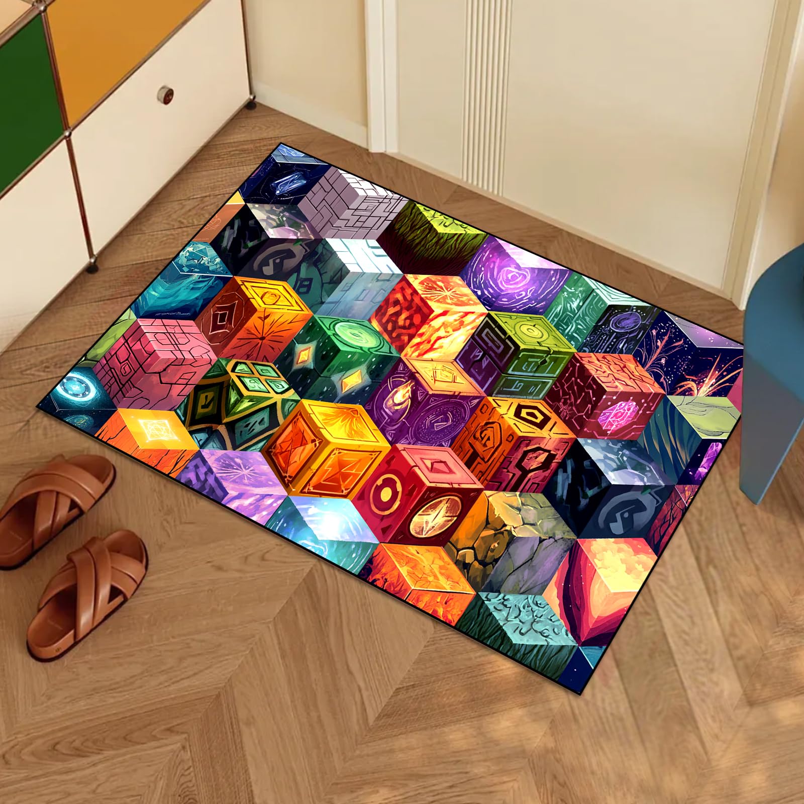 Amazon.com: Cube Block Game Rug, Teen Boys Carpet with Magic Game ...