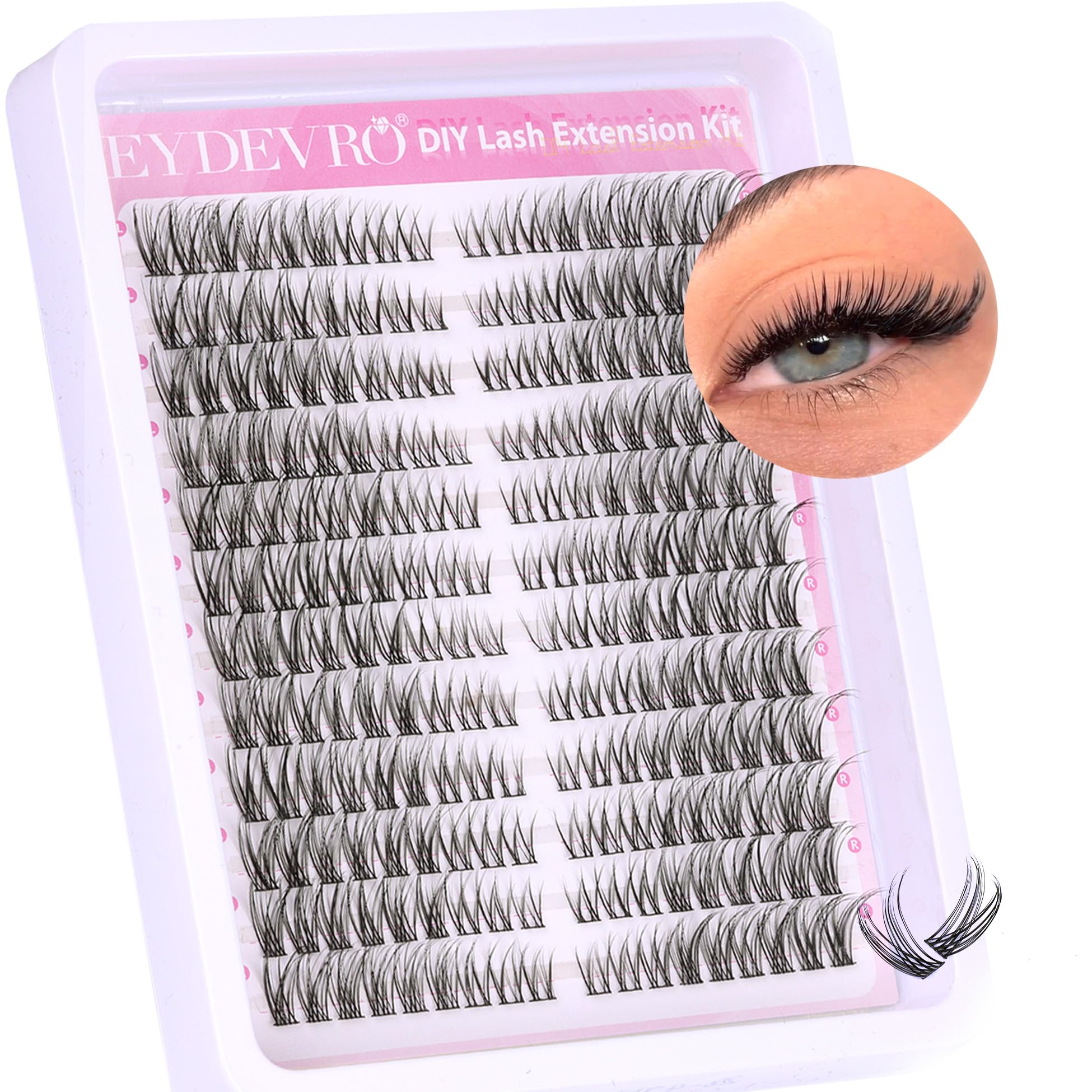 EYDEVRO Natural Lash Clusters Wispy Eyelash Clusters C Curl Fox Eye ...