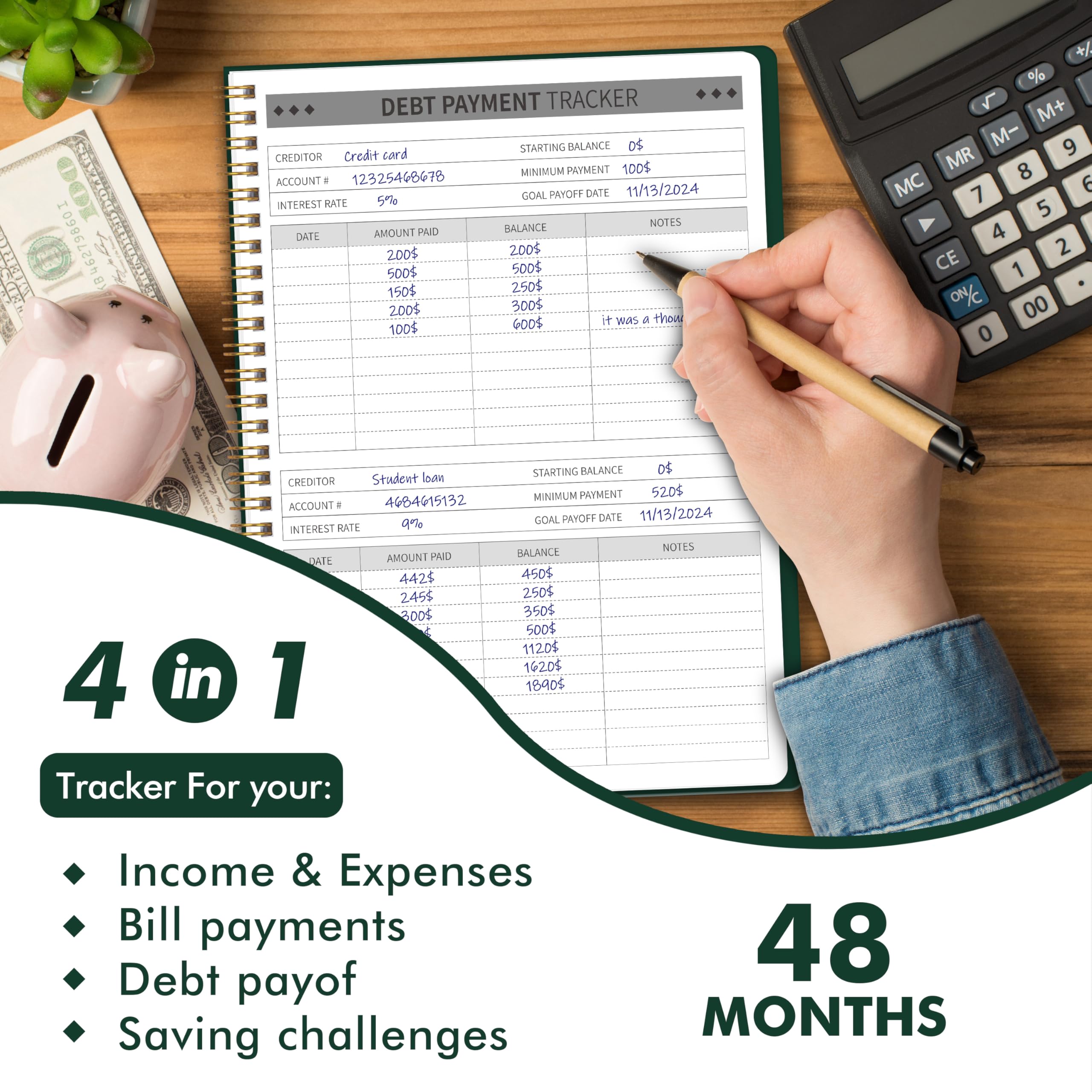 Snapklik.com : Monthly Bill Payment Checklist & Financial Planner ...