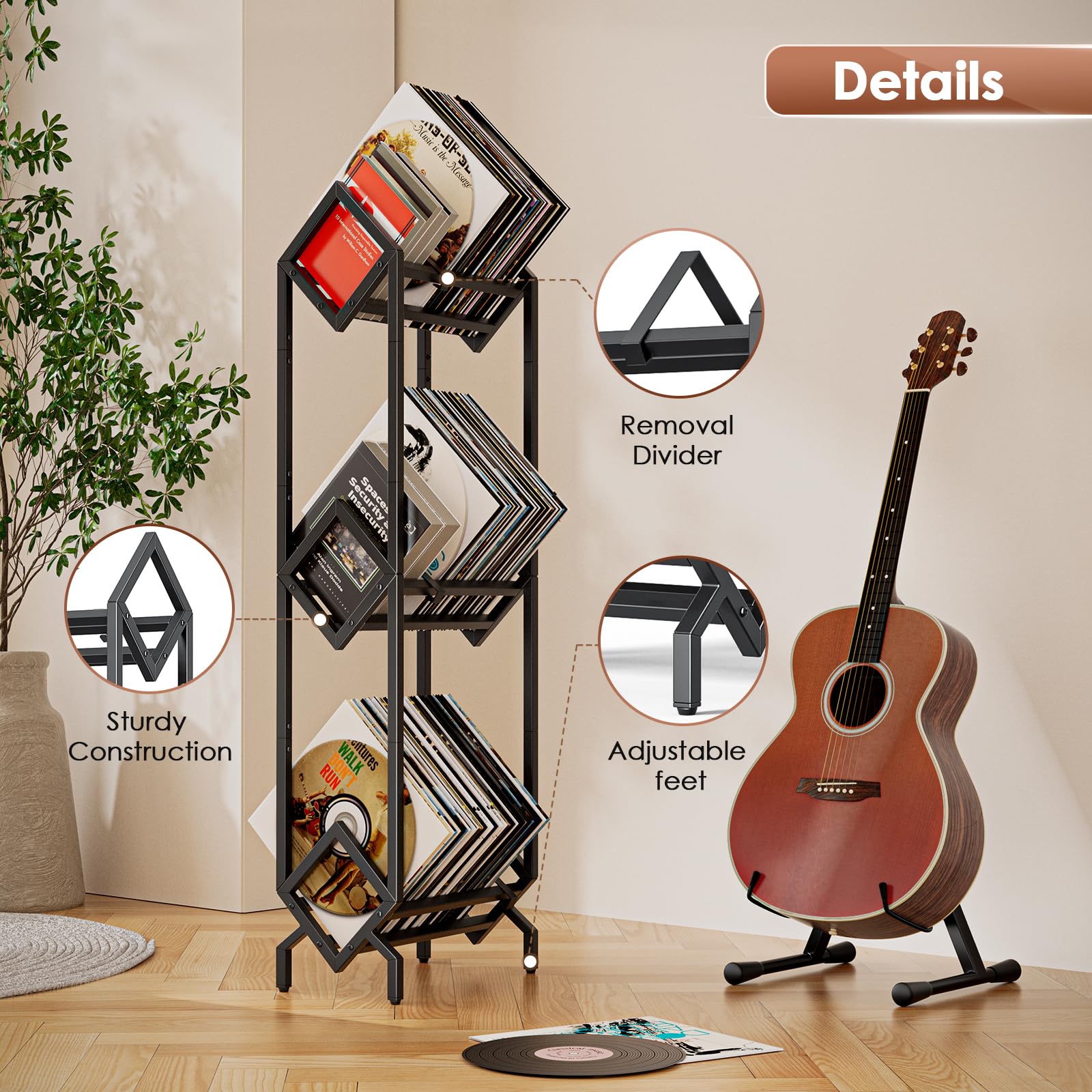 Snapklik.com : Vinyl Record Storage Rack, Record Holder 260-280 LP ...