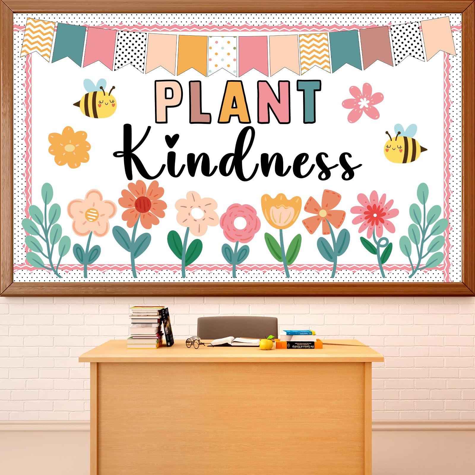 Amazon.com: Justforjoyful Spring Floral Bulletin Board Classroom ...