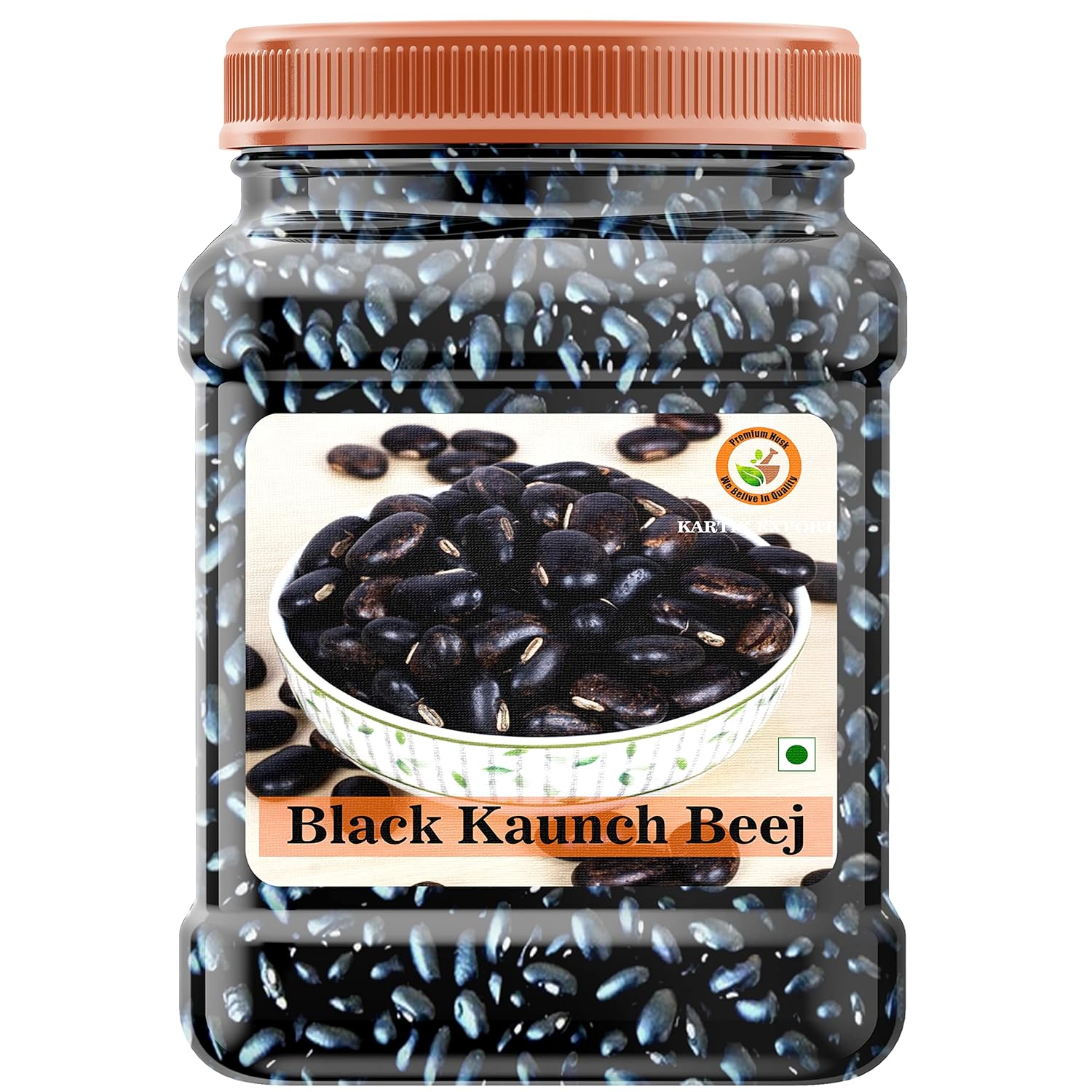 Kartik Export Black Kaunch Beej Konch Seed 750 Grams Jar Kauch Mucuna Pruriens Velvet