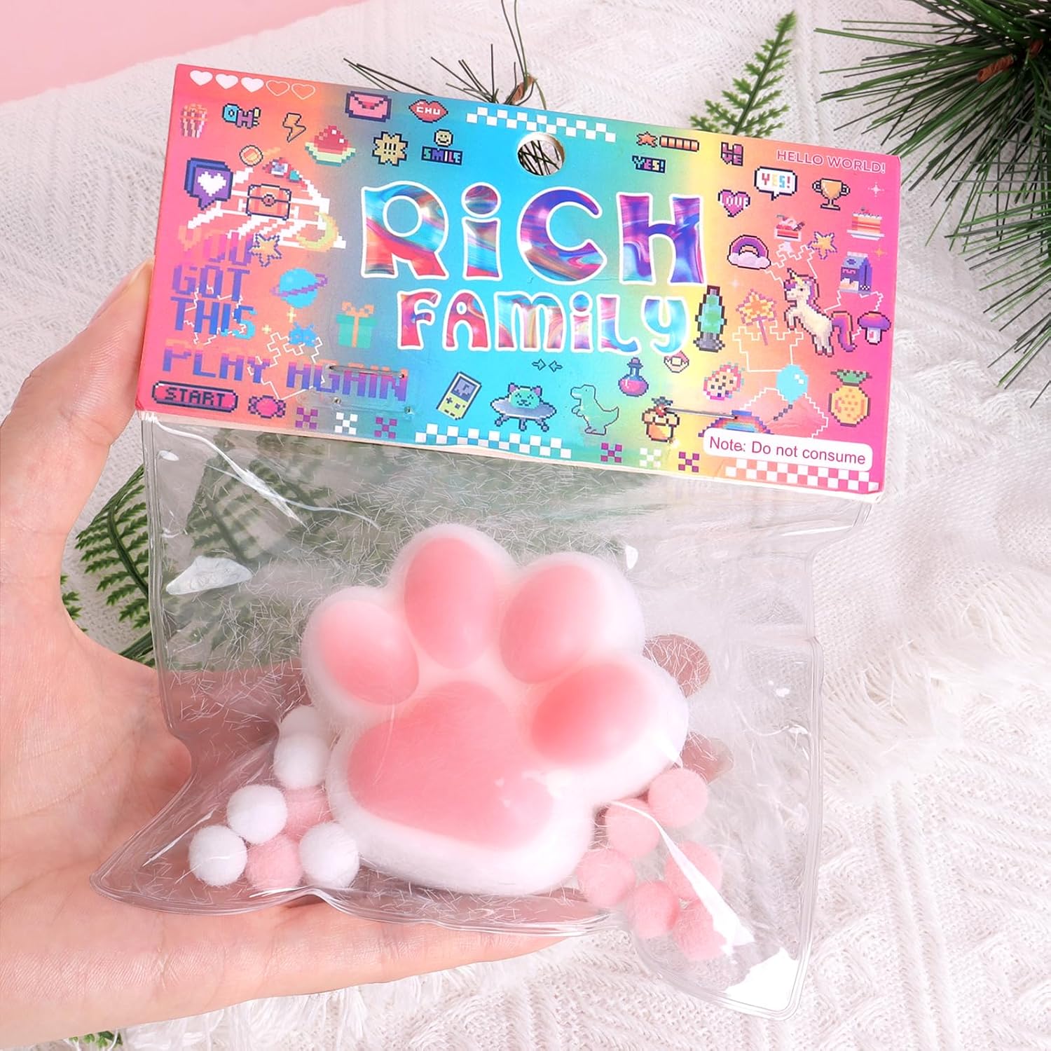 Amazon.com: HOMQYTE Taba Cat Paw Squishy Sensory Toy Mochi Squishies ...