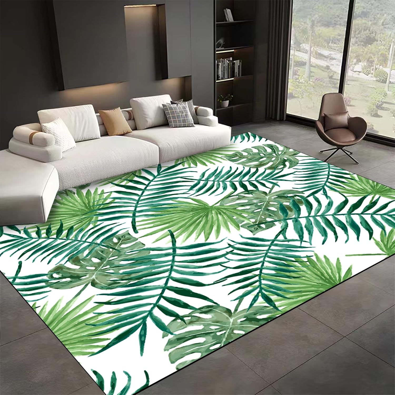 Amazon.com: USHIRUG Tropical Palm Leaf Area Carpet, 5x7ft, Monstera ...