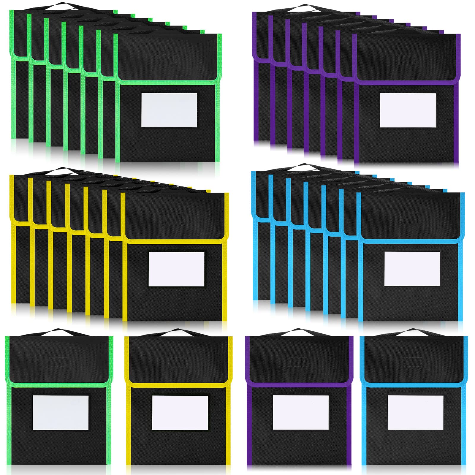 Amazon.com : Outus Medium Book Pouches Nylon Black Book Bag with Clear ...