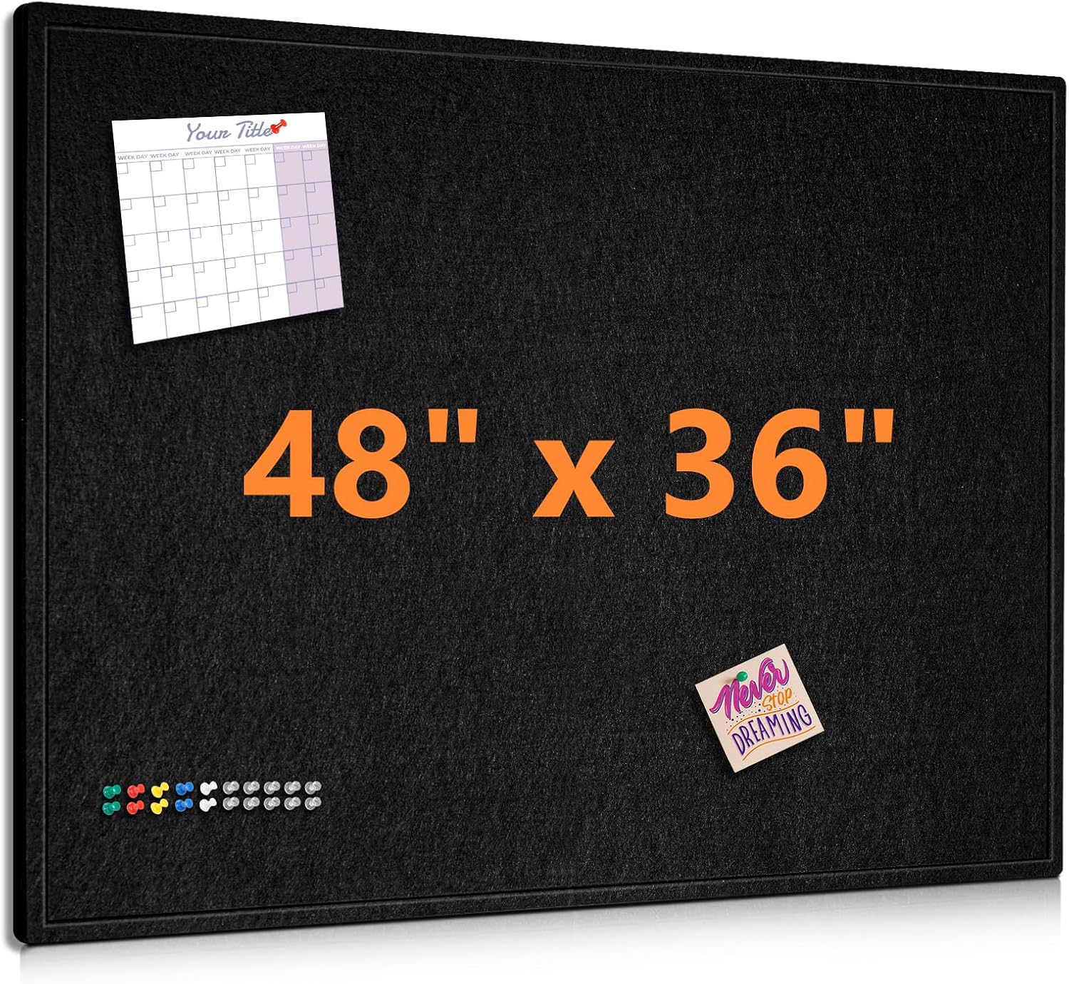 Amazon.com : DOLLAR BOSS Large Bulletin Board 48" x 36" Foldable Felt ...