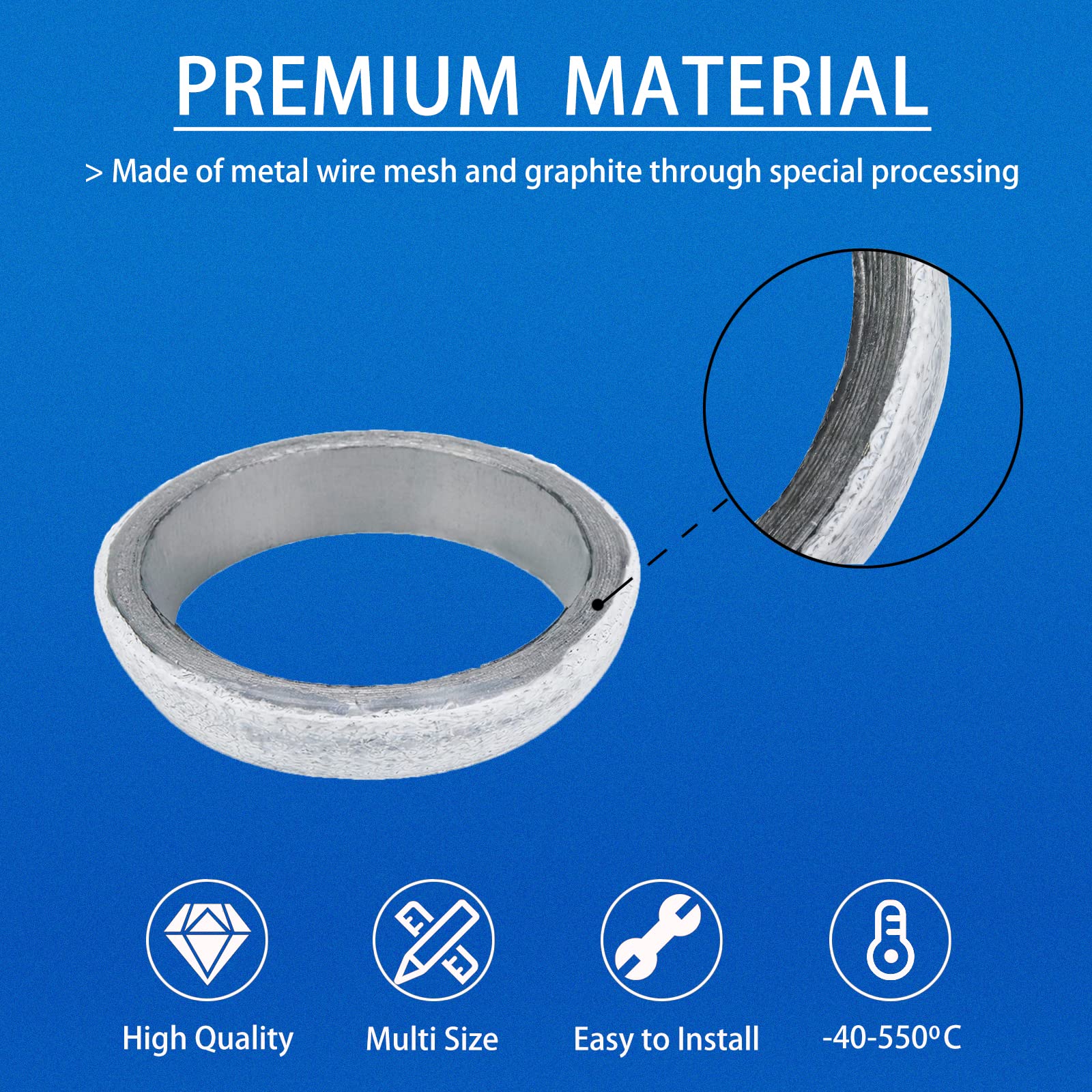 Snapklik.com : 2.75 Inches/70mm Exhaust Manifold Gasket: Universal ...