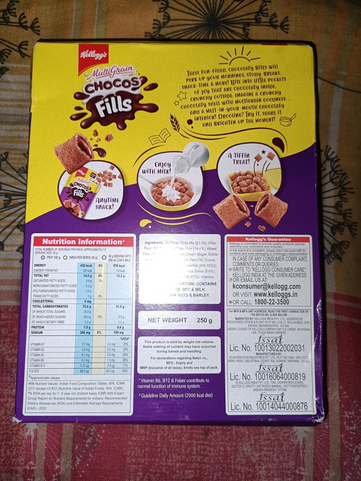 Kellogg's Chocos Fills 250g | Double Chocolaty, Anytime Snack | 3 ...