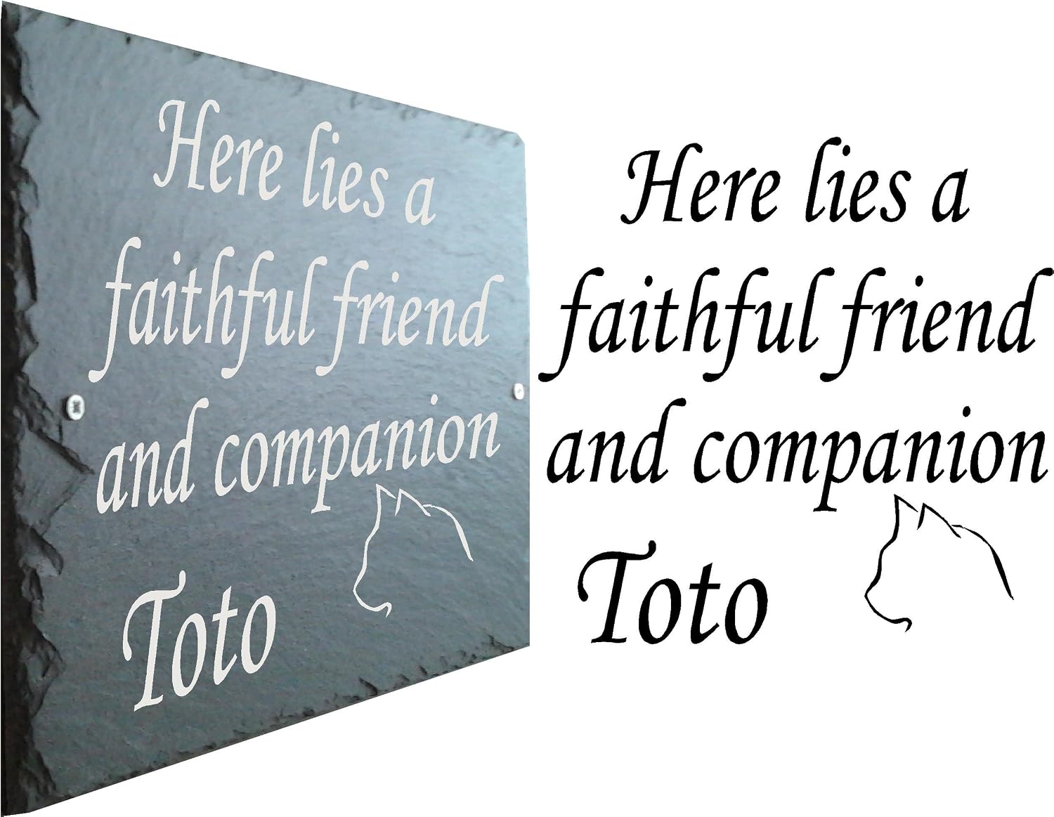 Amazon.com: Beautiful Natural Slate Pet Cat Memorial 25cm x 18cm ...
