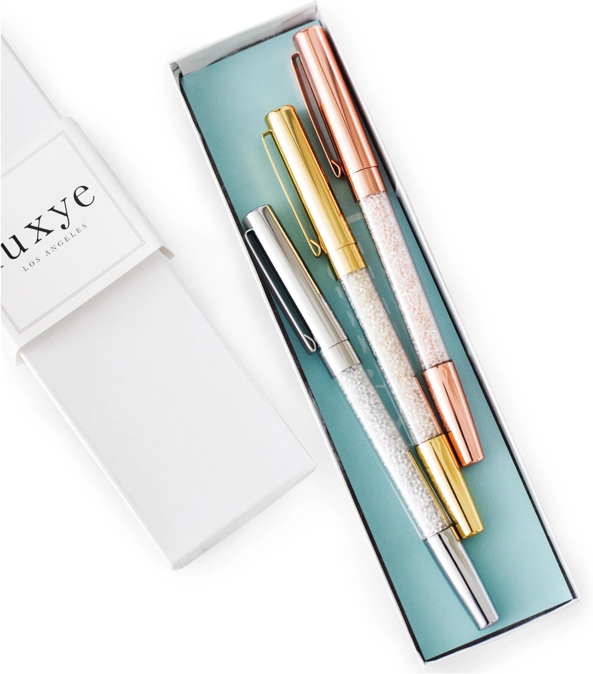 Amazon.com : Luxye Rose Gold Silver Pen with Rose Gold Silver Cap - 3 ...