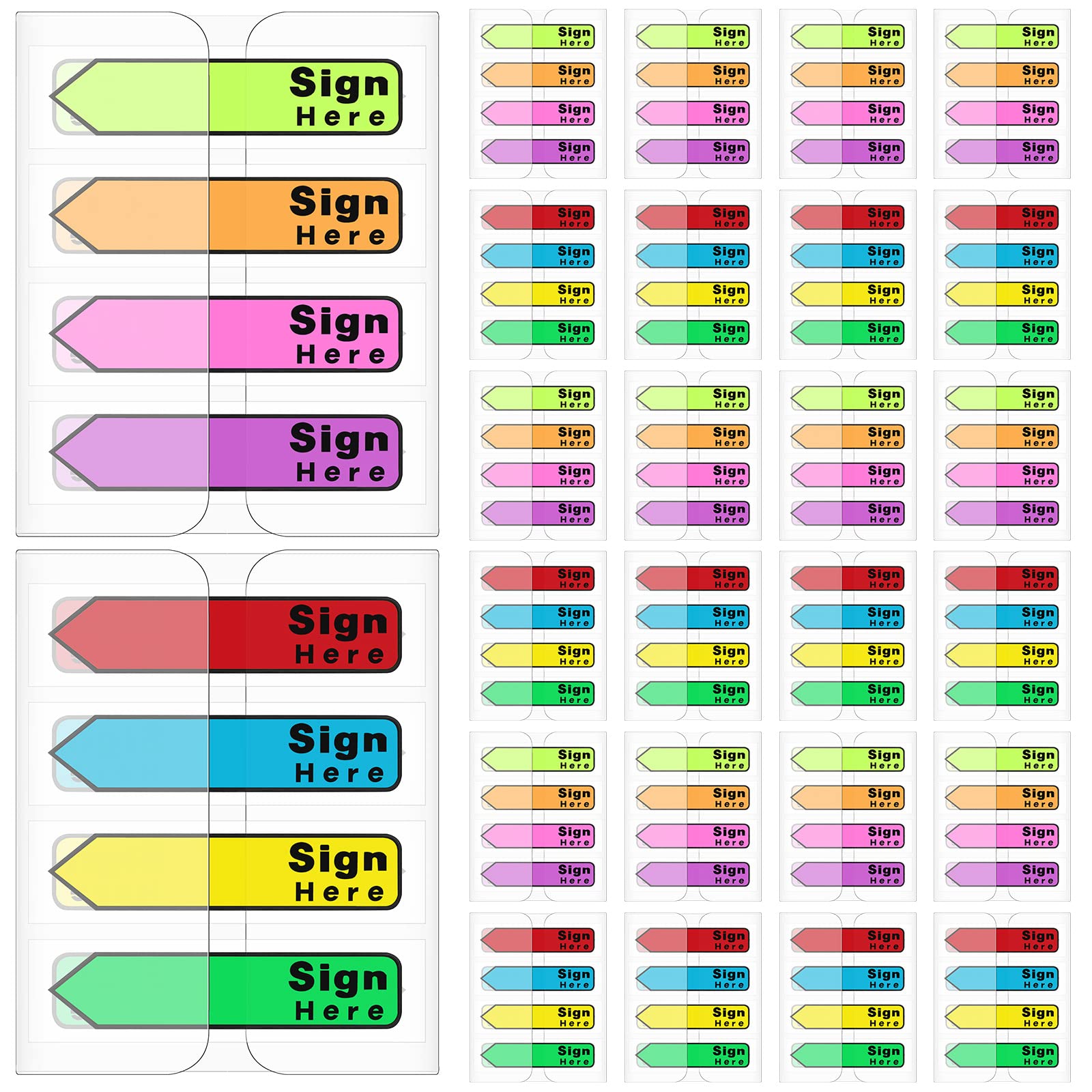 Snapklik.com : Tatuo 2400 Pcs Sign Here Tabs Colored Flag Stickers Self ...