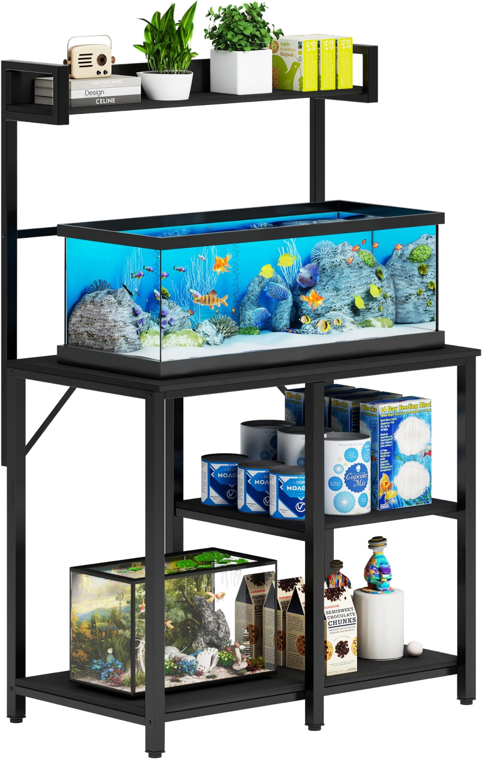 Amazon.com: UROSULO Fish Tank Stand for up to 20 Gallon Aquarium, Metal ...