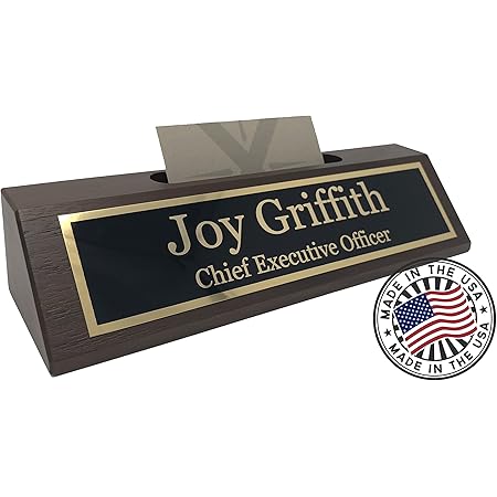 Amazon.com : Personalized Business Desk Name Plate with Card Holder ...