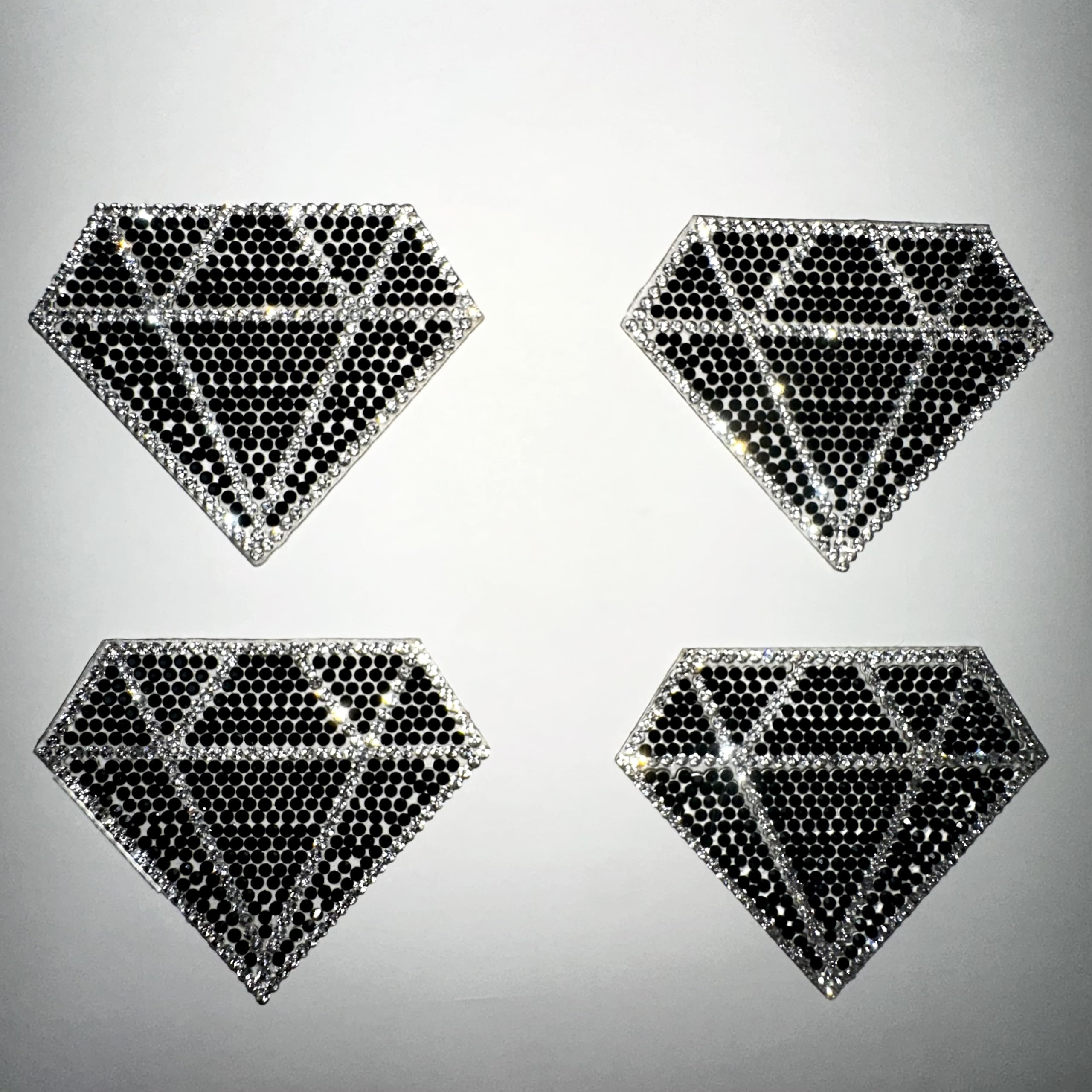 Amazon.com: Set of 4 Bling Rhinestones Diamond Iron on Patches, Heat ...