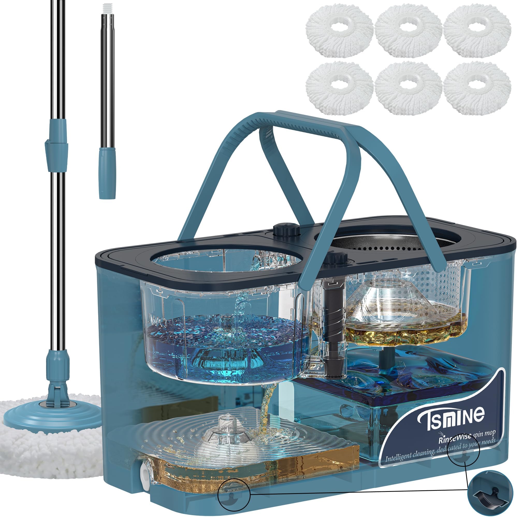 Amazon.com: Clorox Nesting Spin Mop - Two-Bucket System, Easy Fill ...