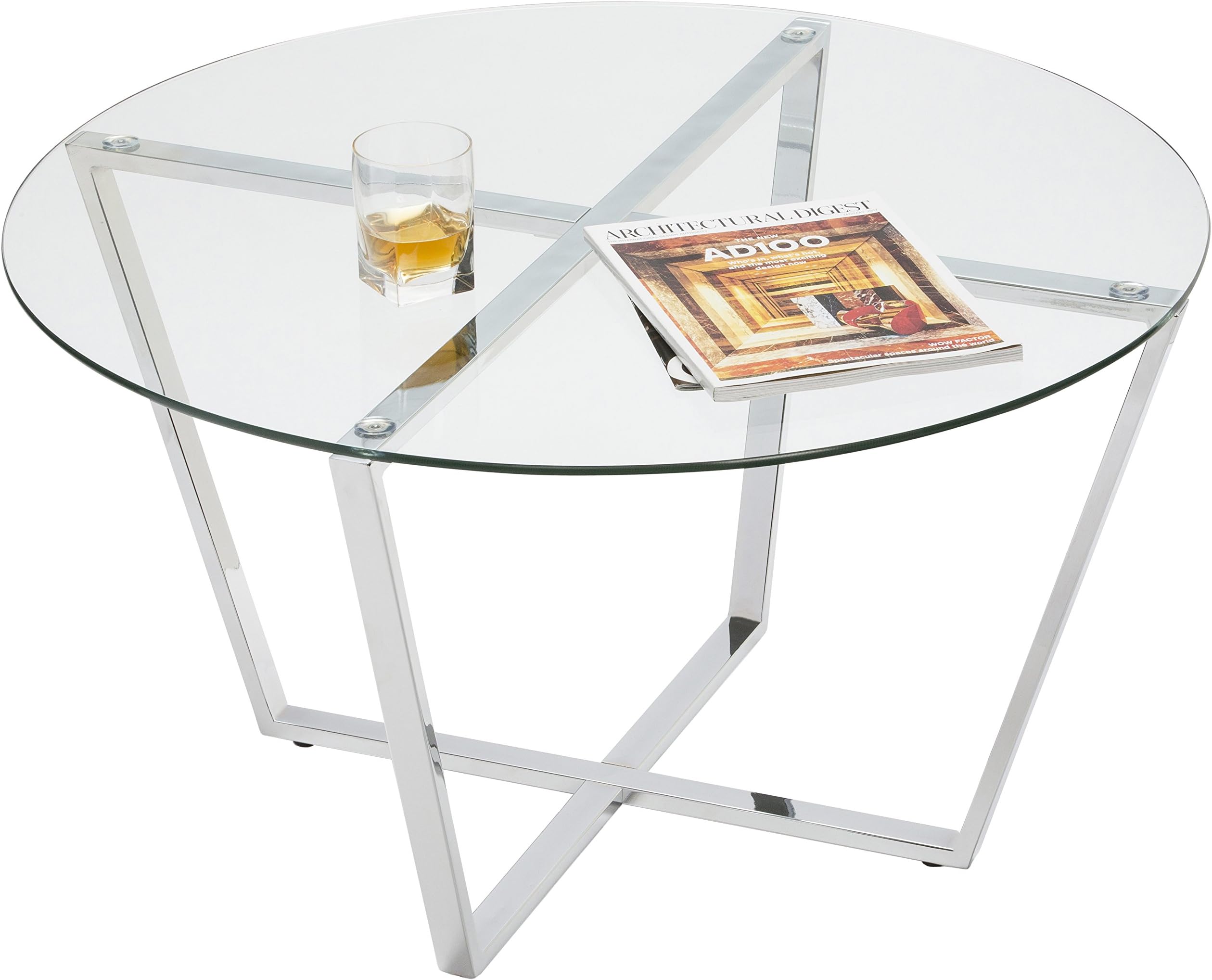 Amazon.com: Mango Steam Round Metro Glass End Table/Side Table/for ...