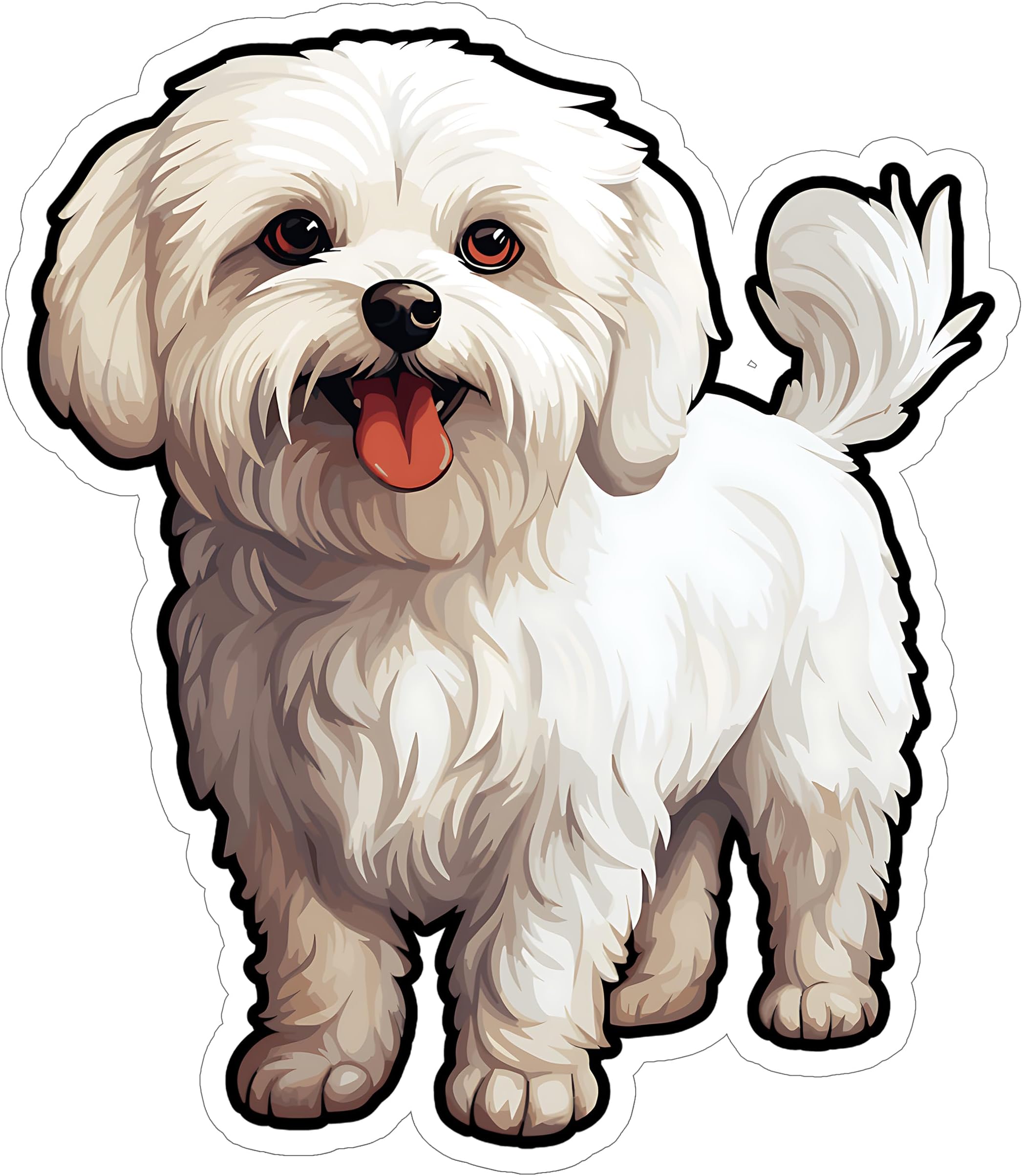 Amazon.com - EARLFAMILY Cute Maltese Car Sticker Pet Dog Decoration ...