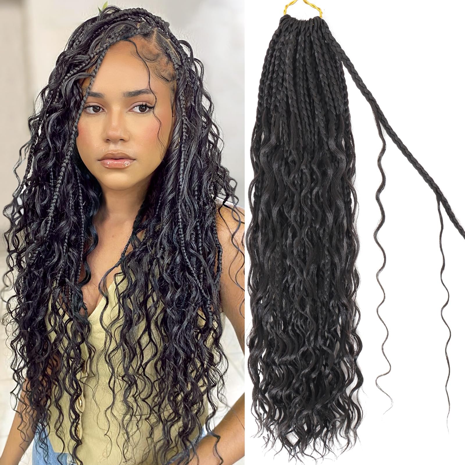 Amazon.com : Eeanno Goddess Box Braids Crochet Hair 24 Inch 7 Packs ...