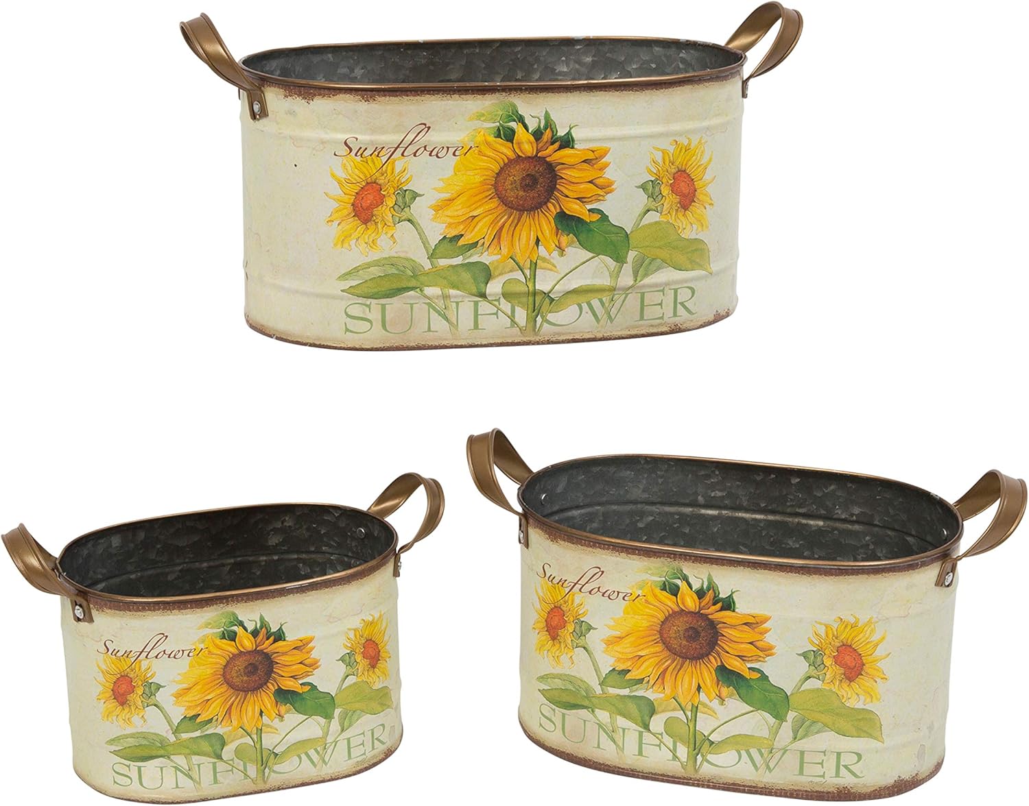 Amazon.com: Assorted Metal Nesting Sunflower Decorative Buckets, Set of ...