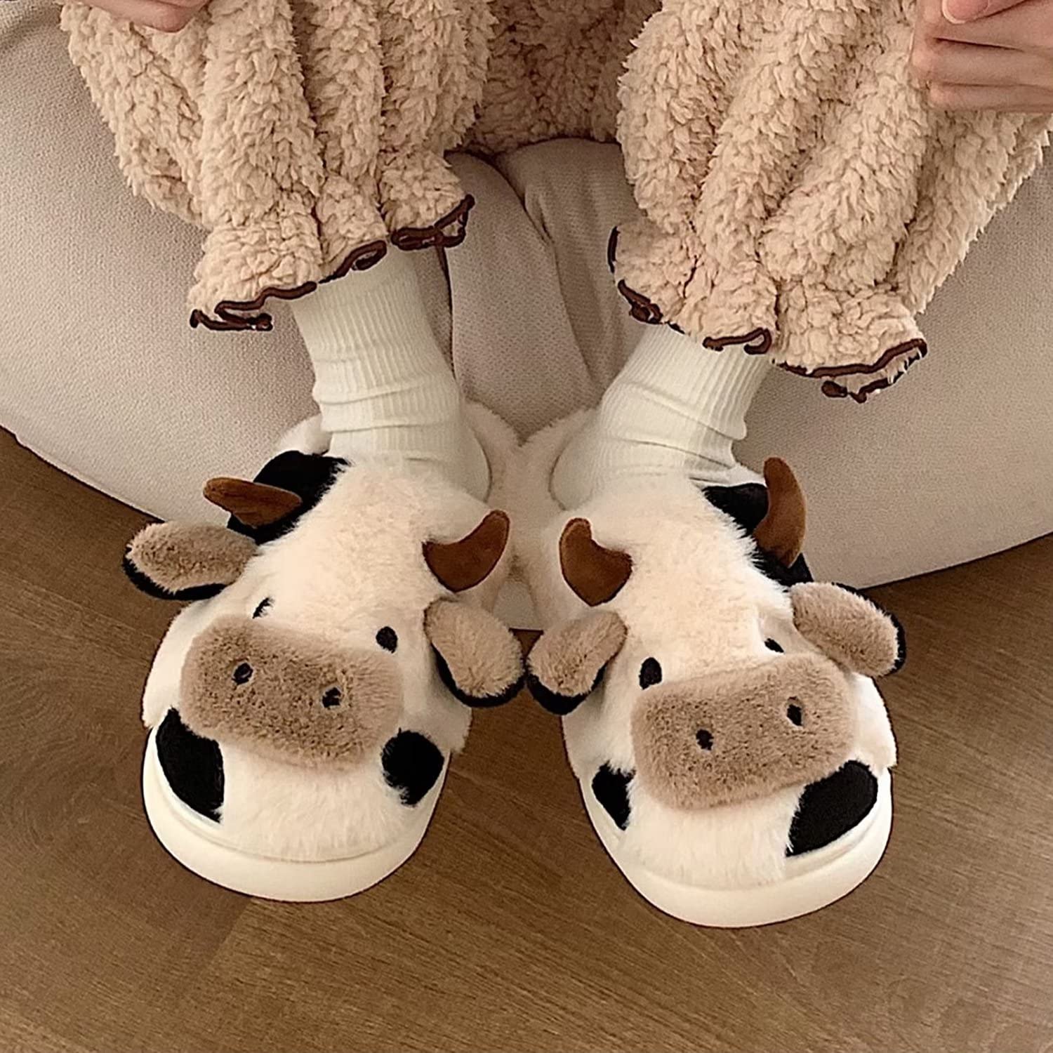 Snapklik.com : GULAKY Cow Slippers For Women Fuzzy Cute Kawaii Shoes ...