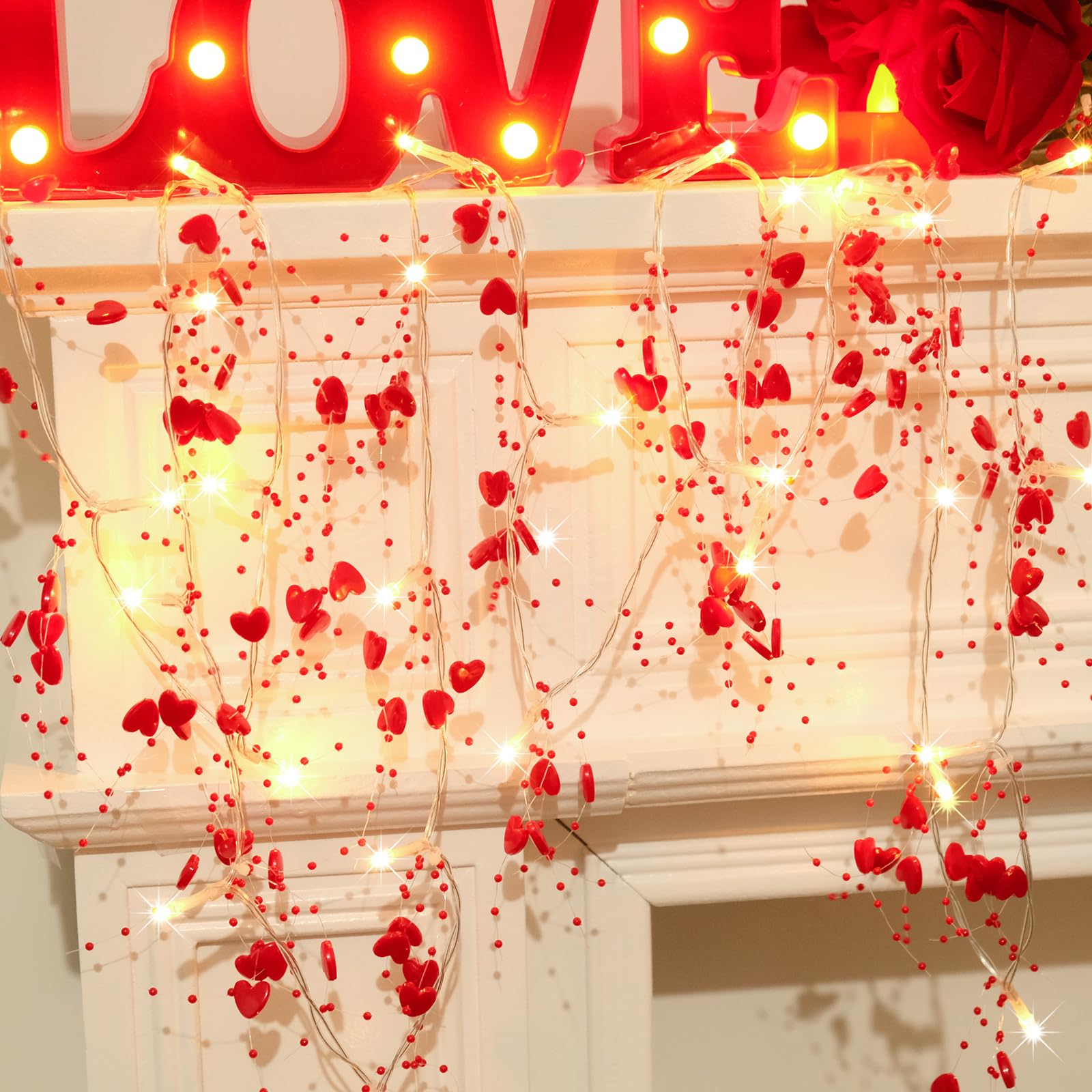 Amazon.com: Valentines Day Decor Lights 10FT Valentines Day Garland ...