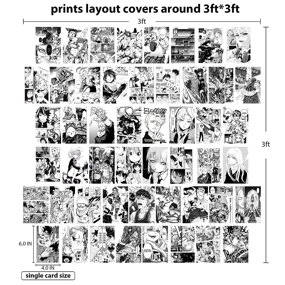 Buy 50Pcs Anime Wall Collage kit Aesthetic Pictures, Anime Collage Kit ...