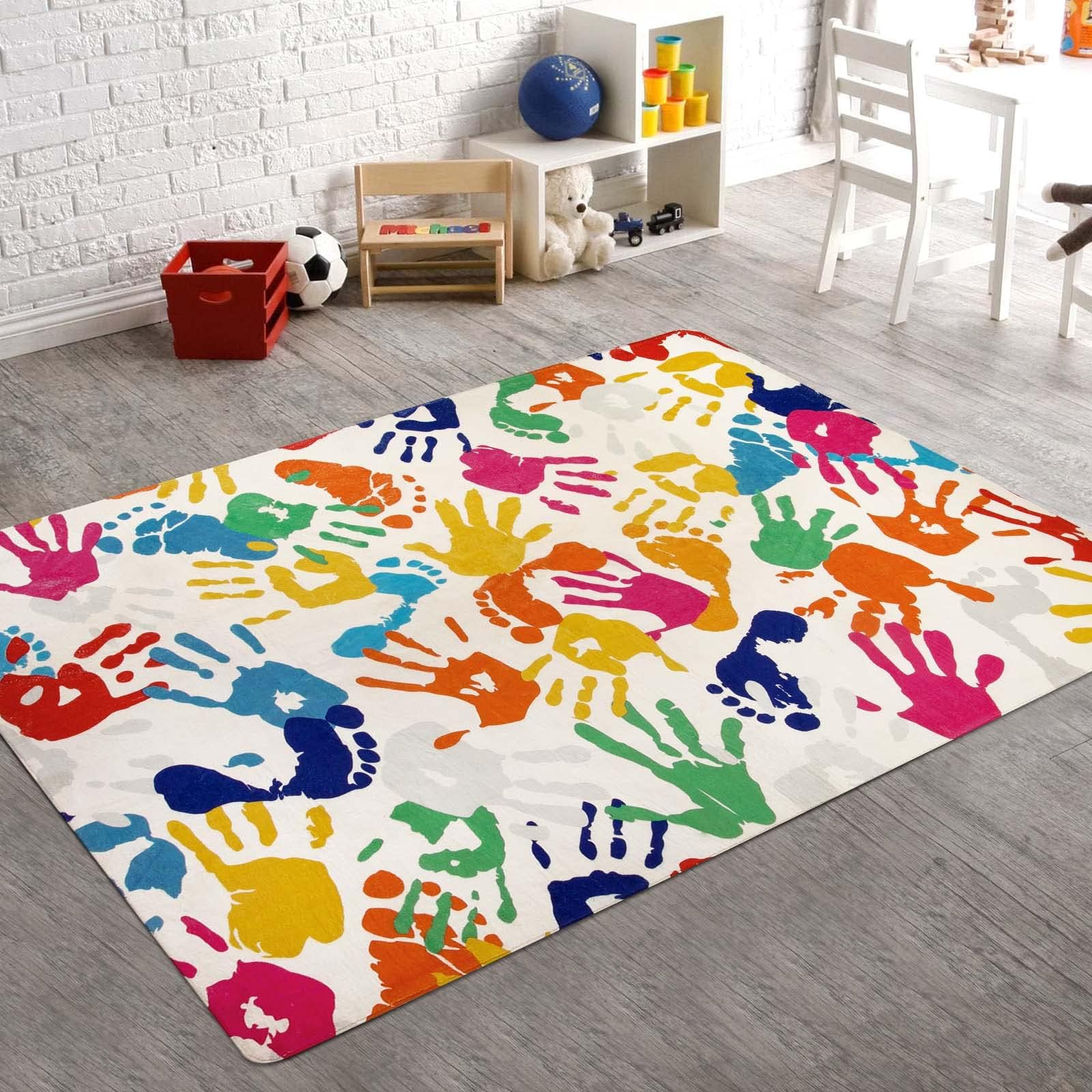 Amazon.com: HGSCHYU World Map Kids Rug Play Carpet, 4x6 ft Washable ...
