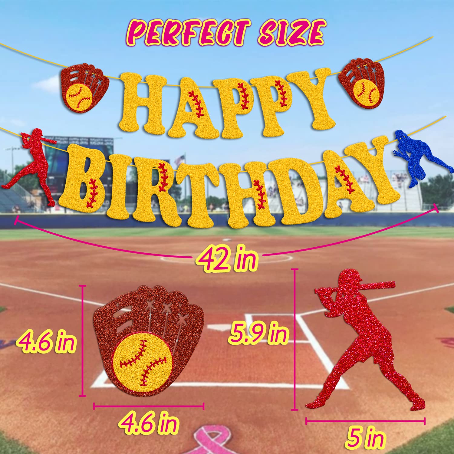 Softball Birthday Banner Big Dot Of Happiness Grand Slam Fastpitch