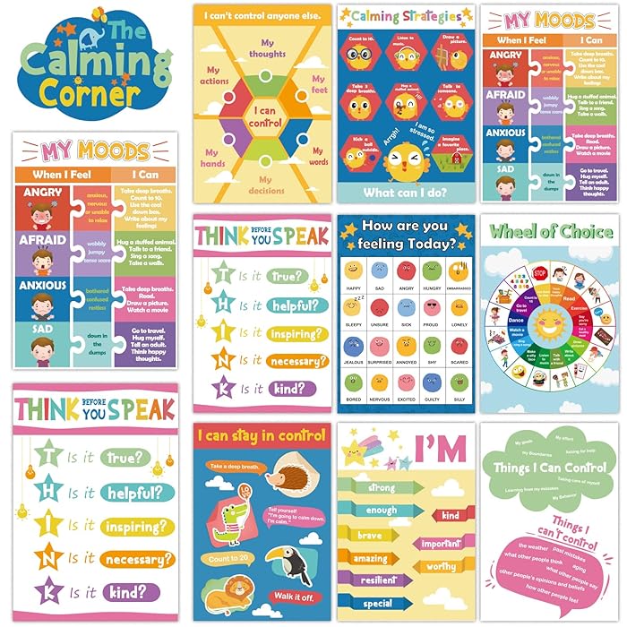 Buy 10 Pieces Calming Strategies Bulletin Board Set for Classroom ...