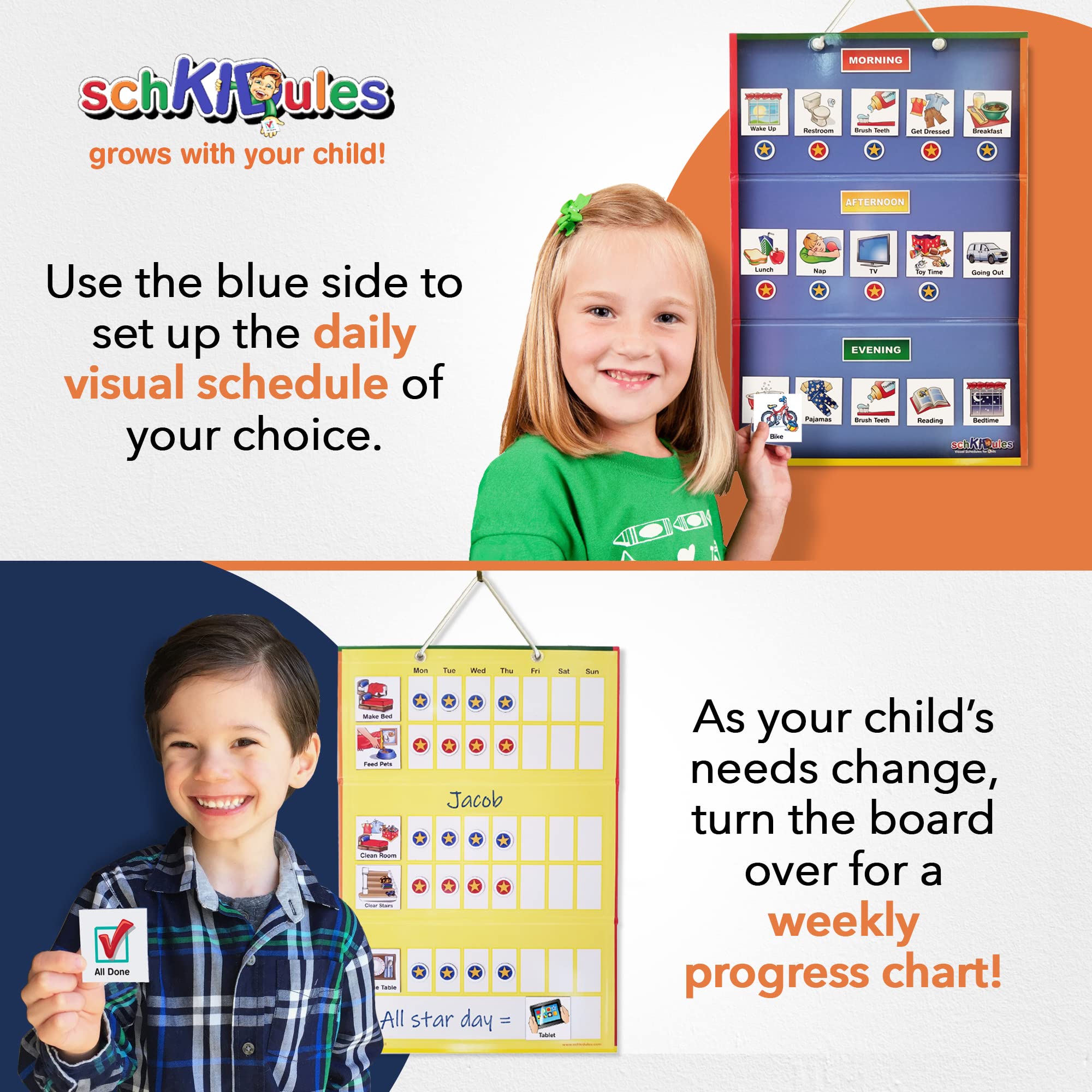 Buy SchKIDules Visual Schedule for Kids Home Bundle: Daily Calendar and ...