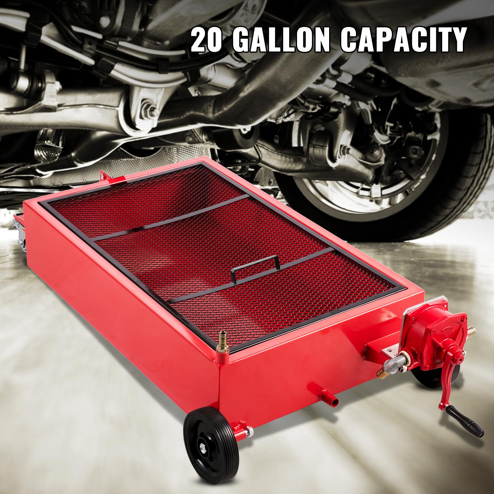 Snapklik.com : VEVOR Oil Drain Pan 18 Gallon Oil Drain Tank, 68L Low ...