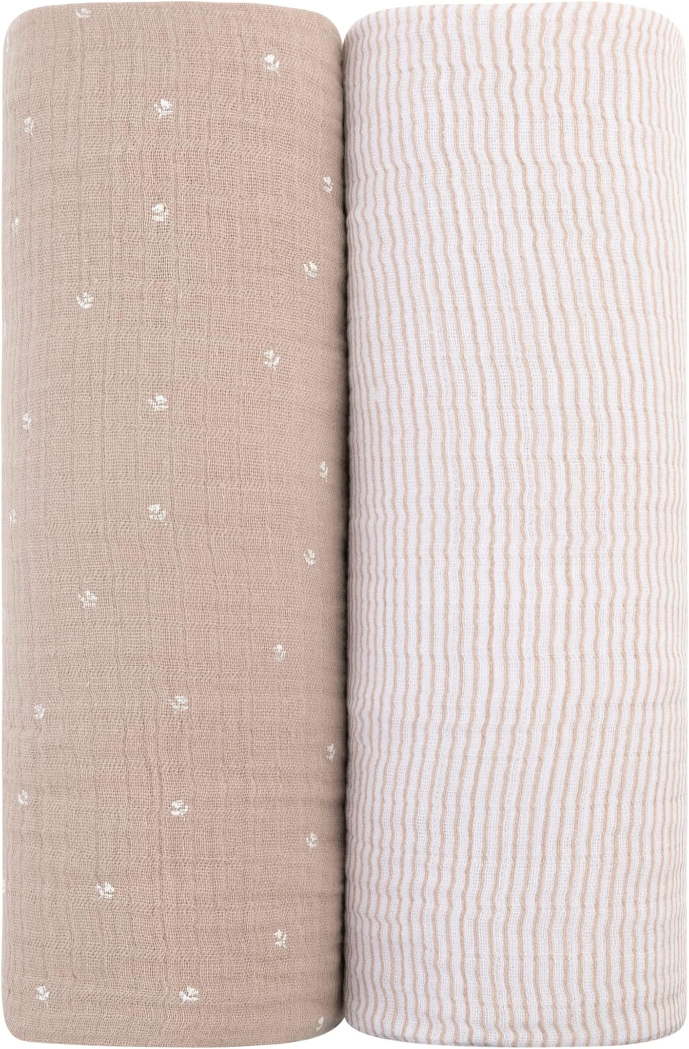 Amazon.com: lulumoon Muslin Swaddle Blanket Baby - Cotton Swaddling ...