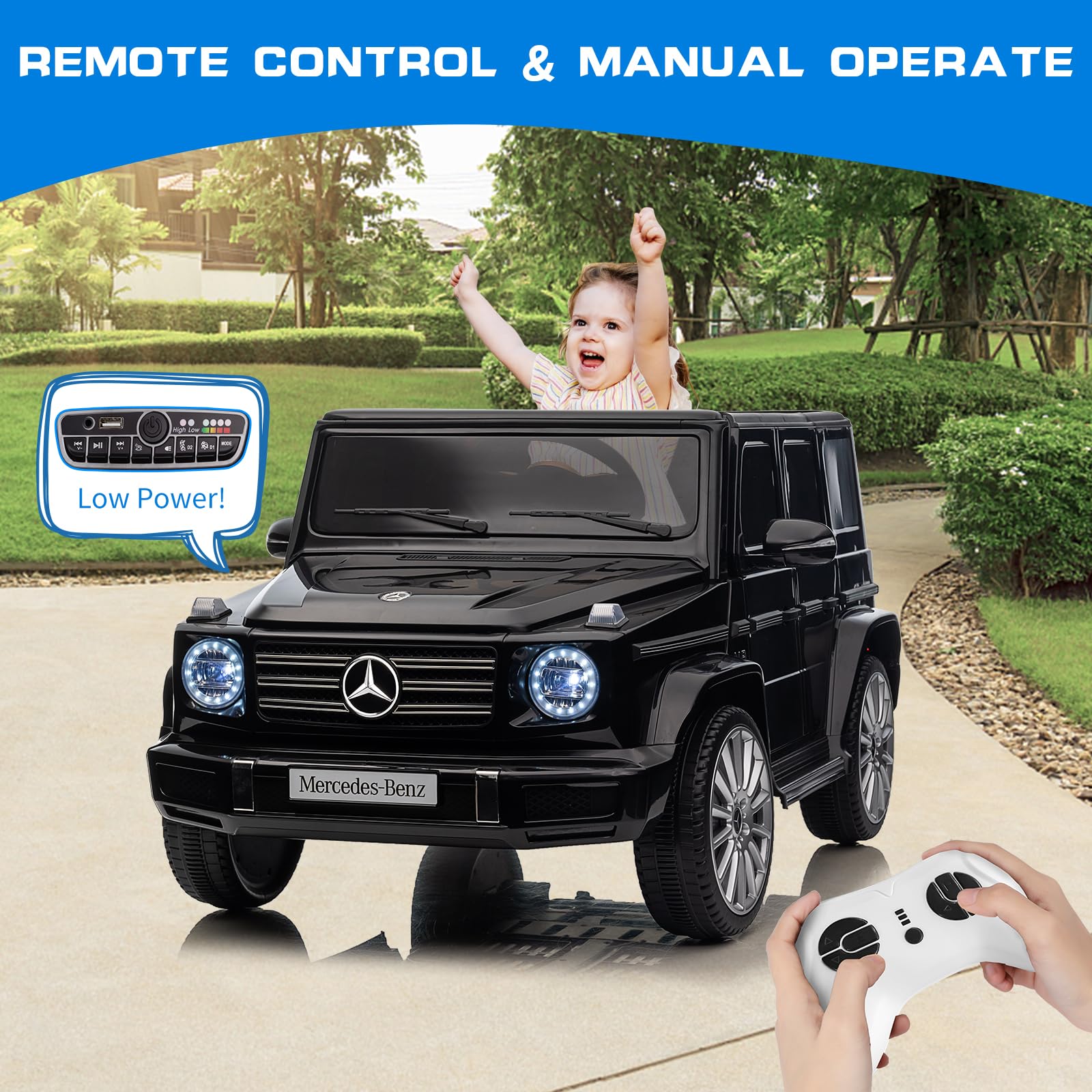 Hetoy 12V Kids Ride On Car, Licensed Mercedes-Benz G500 Electric ...
