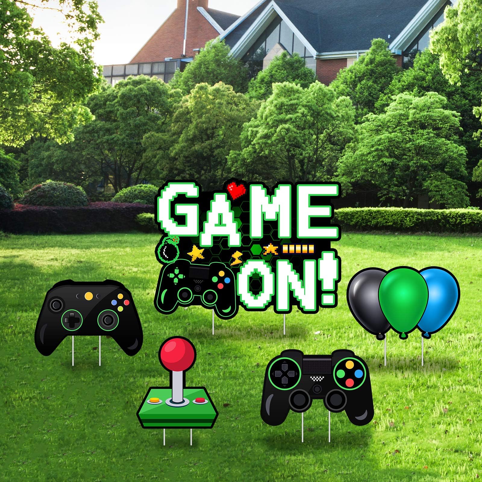 Amazon.com : Video Game Game on Yard Sign - Video Game Shape Lawn Signs ...