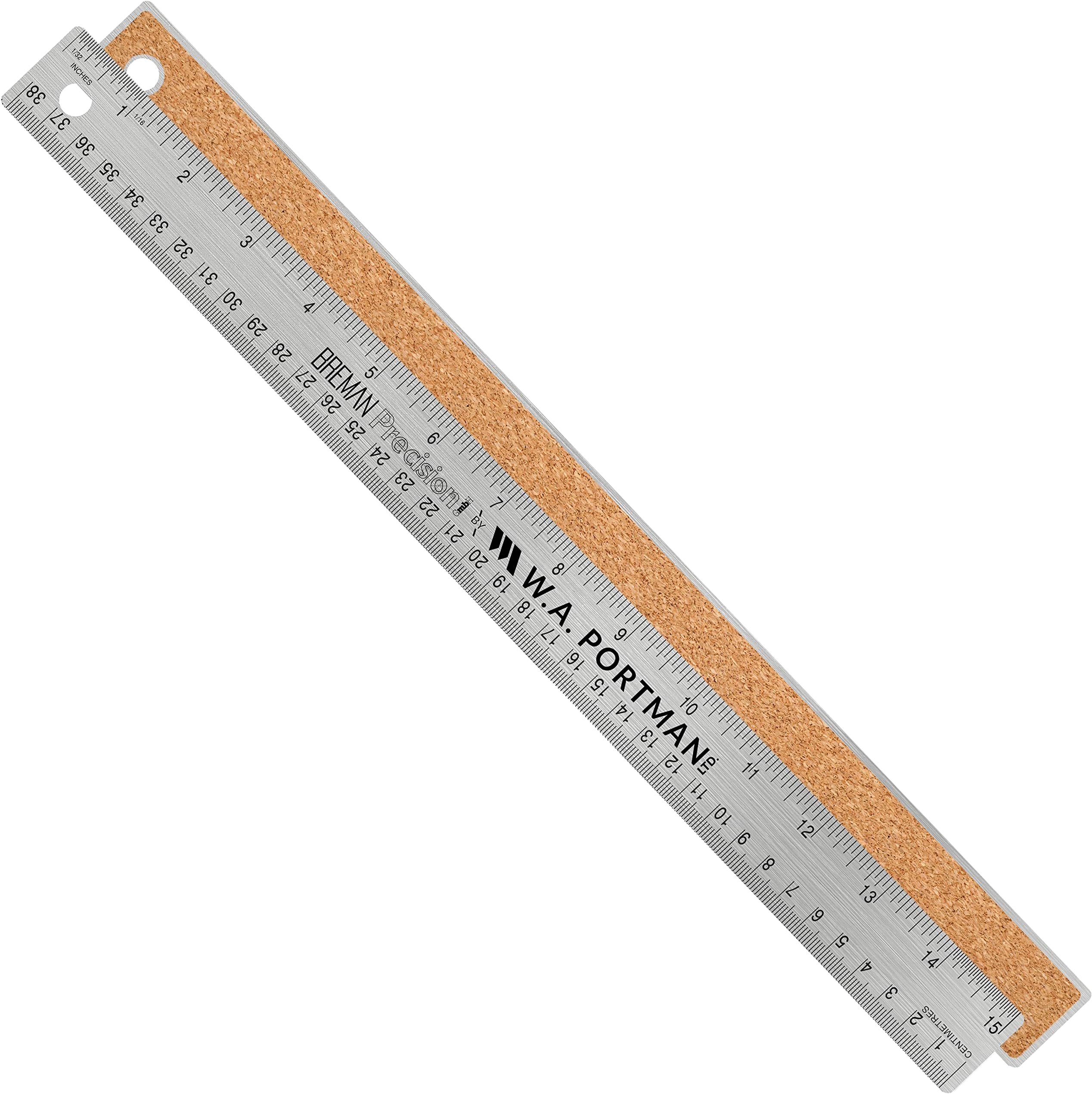 Breman Precision Metal Ruler 15 Inch - Stainless Steel Cork Back Metal ...