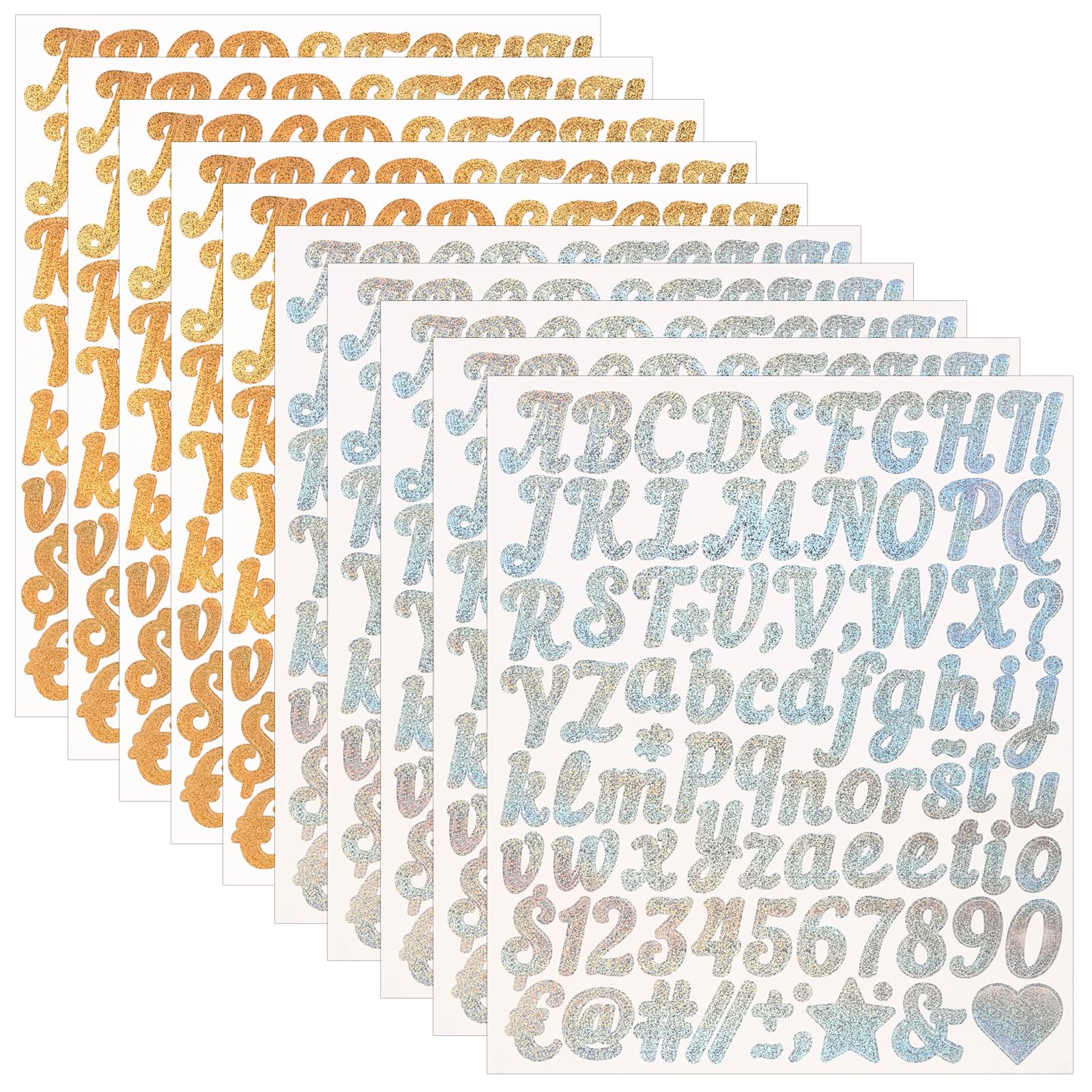 Amazon.com: 880 Pieces 10 Sheets Glitter Alphabet Letter Stickers Self ...