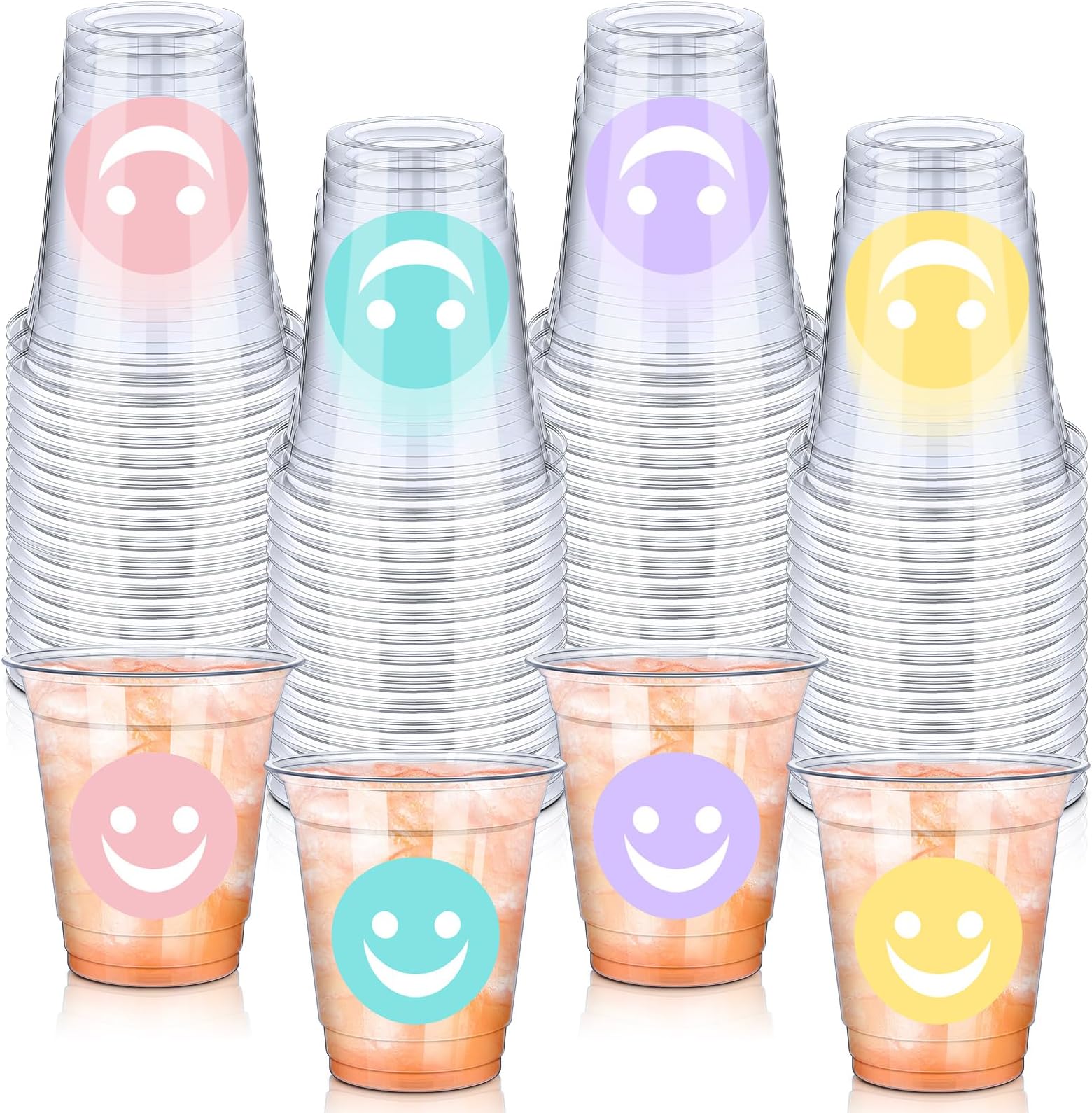 Amazon.com: Yaomiao 50 Pcs Disco Party Plastic Cups with Straws 12 oz ...