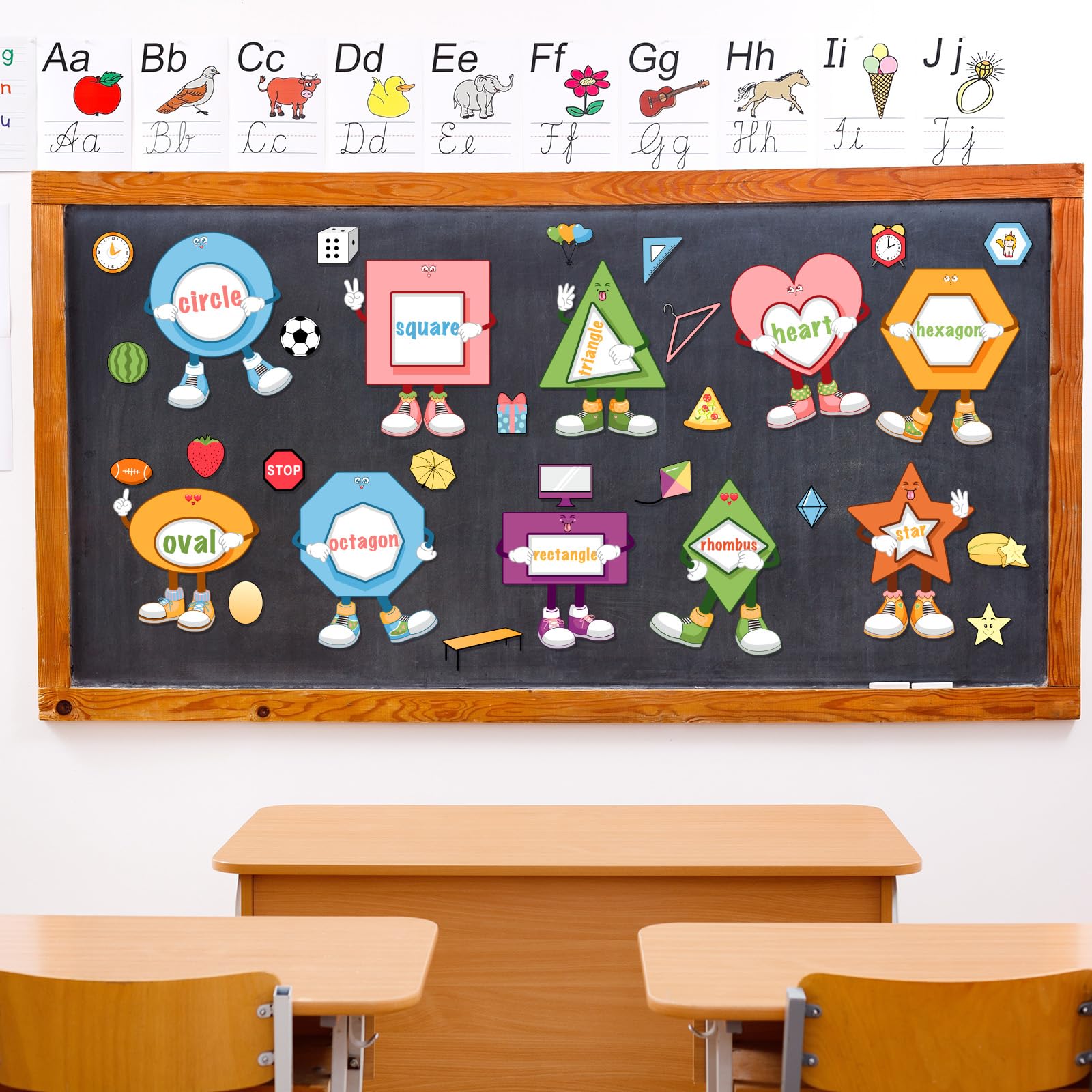 Preschool Decorations Shapes Educational Poster, Montessori Poster ...