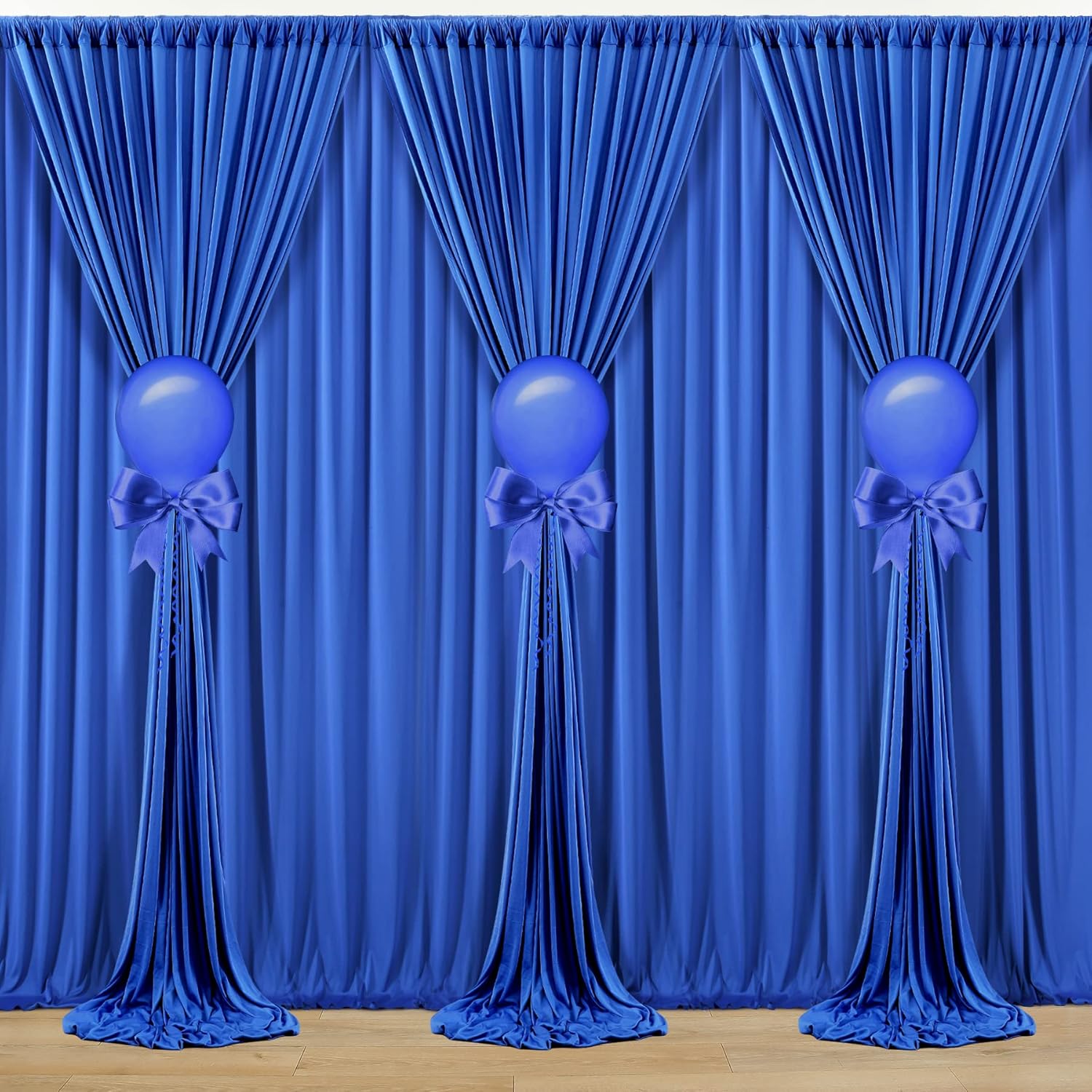 Amazon.com: 20ft x 10ft Wrinkle Free Royal Blue Backdrop Curtain for ...