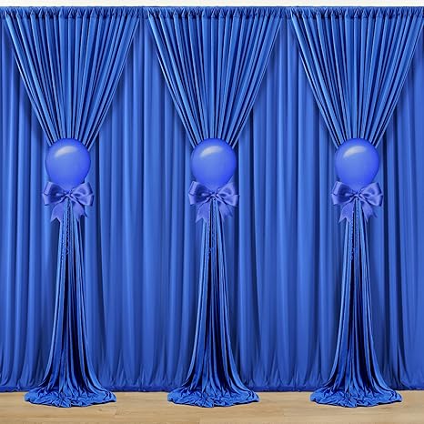 Amazon.com: 20ft x 10ft Wrinkle Free Royal Blue Backdrop Curtain for ...