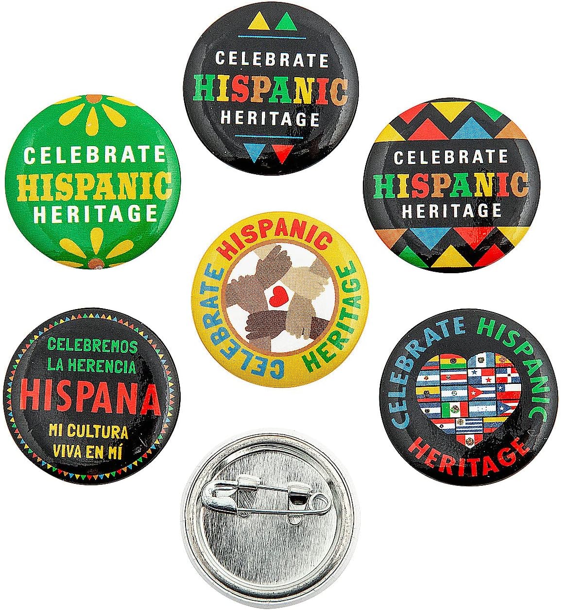 Amazon.com: Hispanic Heritage Mini Buttons - 48 Pieces : Clothing ...