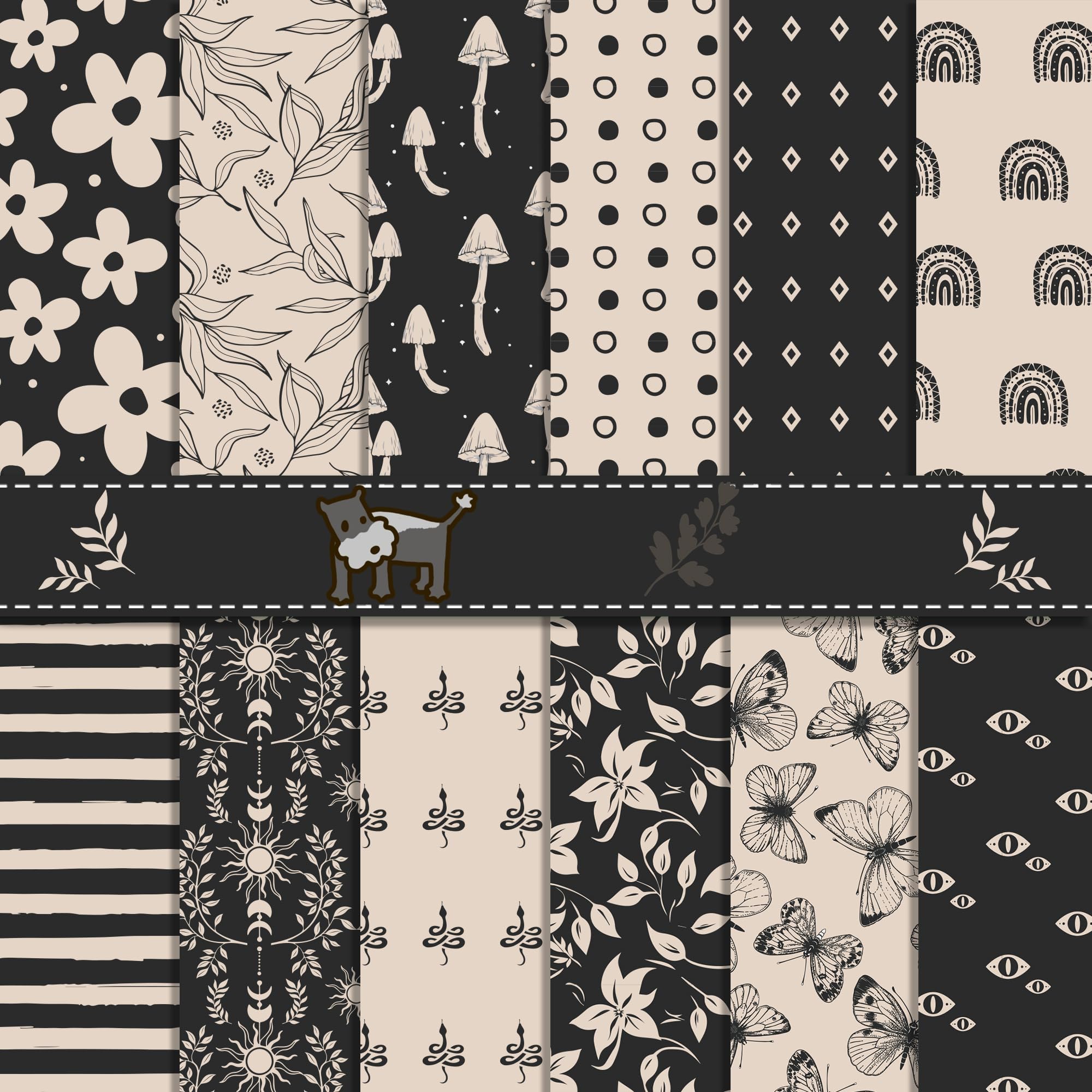 Amazon.com : VIVIQUEN 24 Pack Vintage Boho Ivory Pattern Double-Sided ...