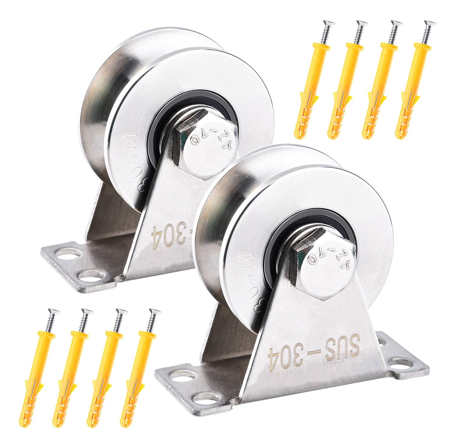 LEQMG U Type Groove Wheel Pulley Stainless Steel Silent Pulley Block ...