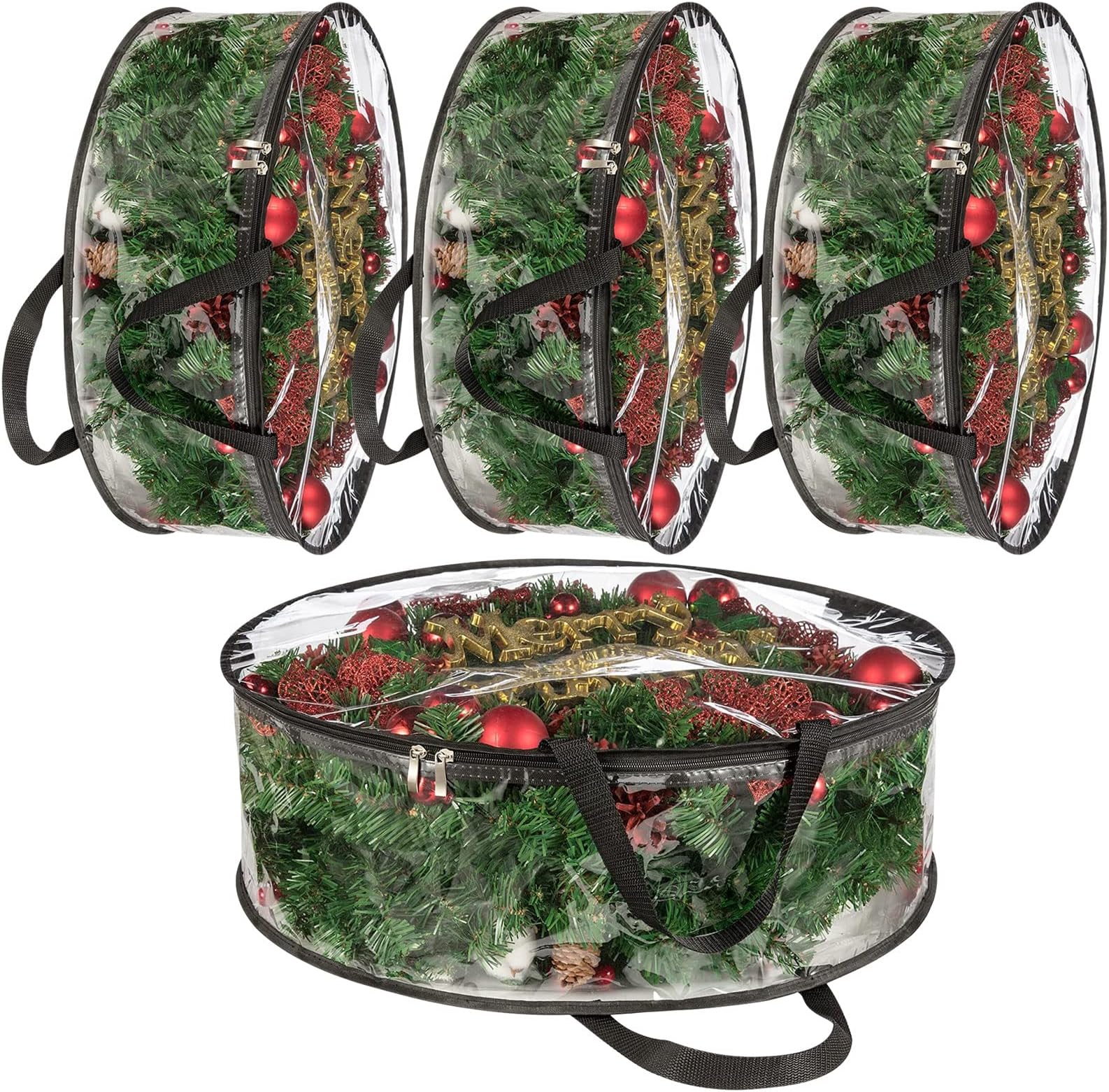 Amazon.com: LDXDRU 5 Pack Wreath Storage Bag, 26" Clear Wreath Storage ...