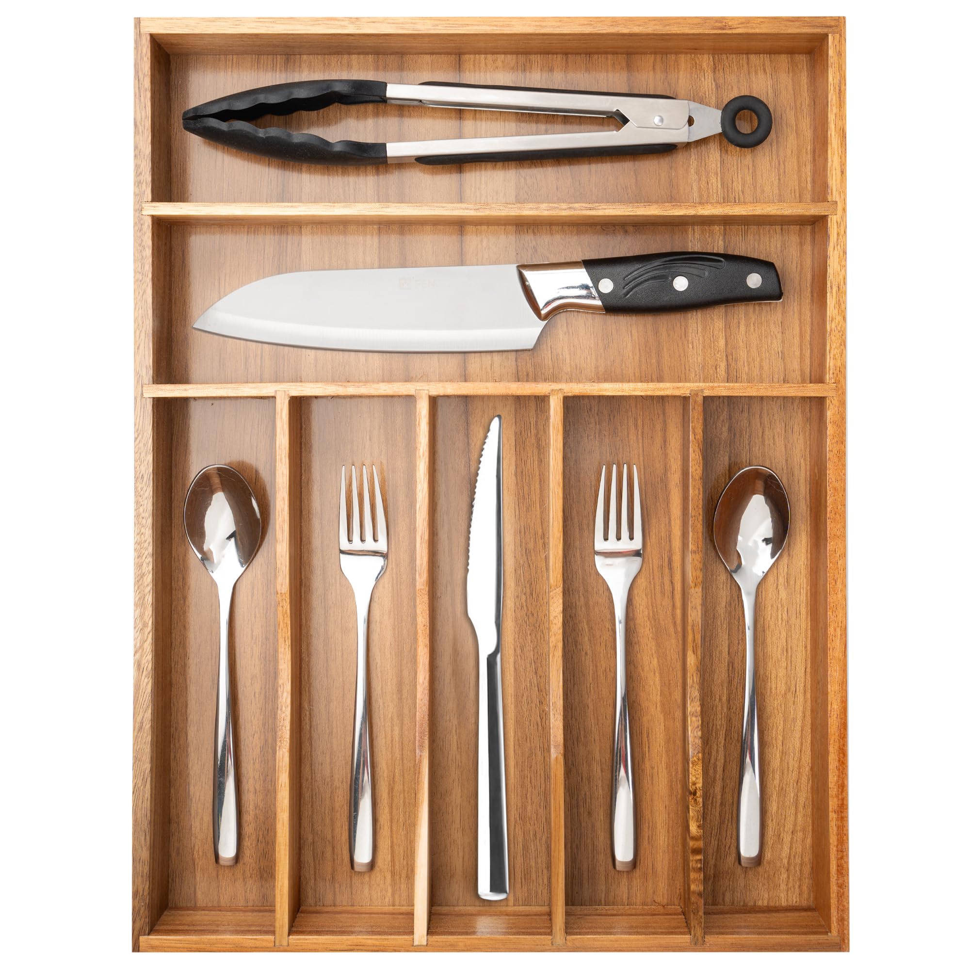 Amazon.com - Conflech Silverware Organizer Acacia Kitchen Drawer ...
