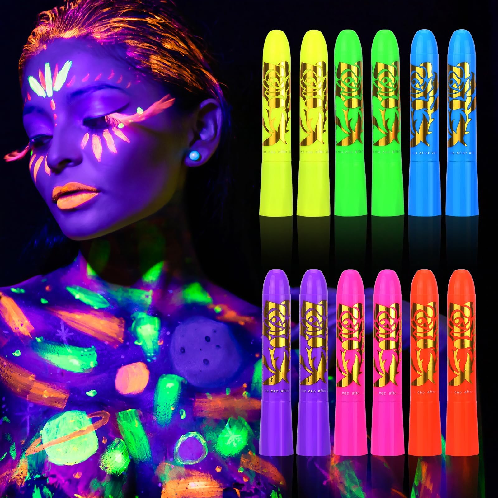 Amazon.com : MeiduGaga Face Paint Sticks Body Painting Kit Safety Face ...