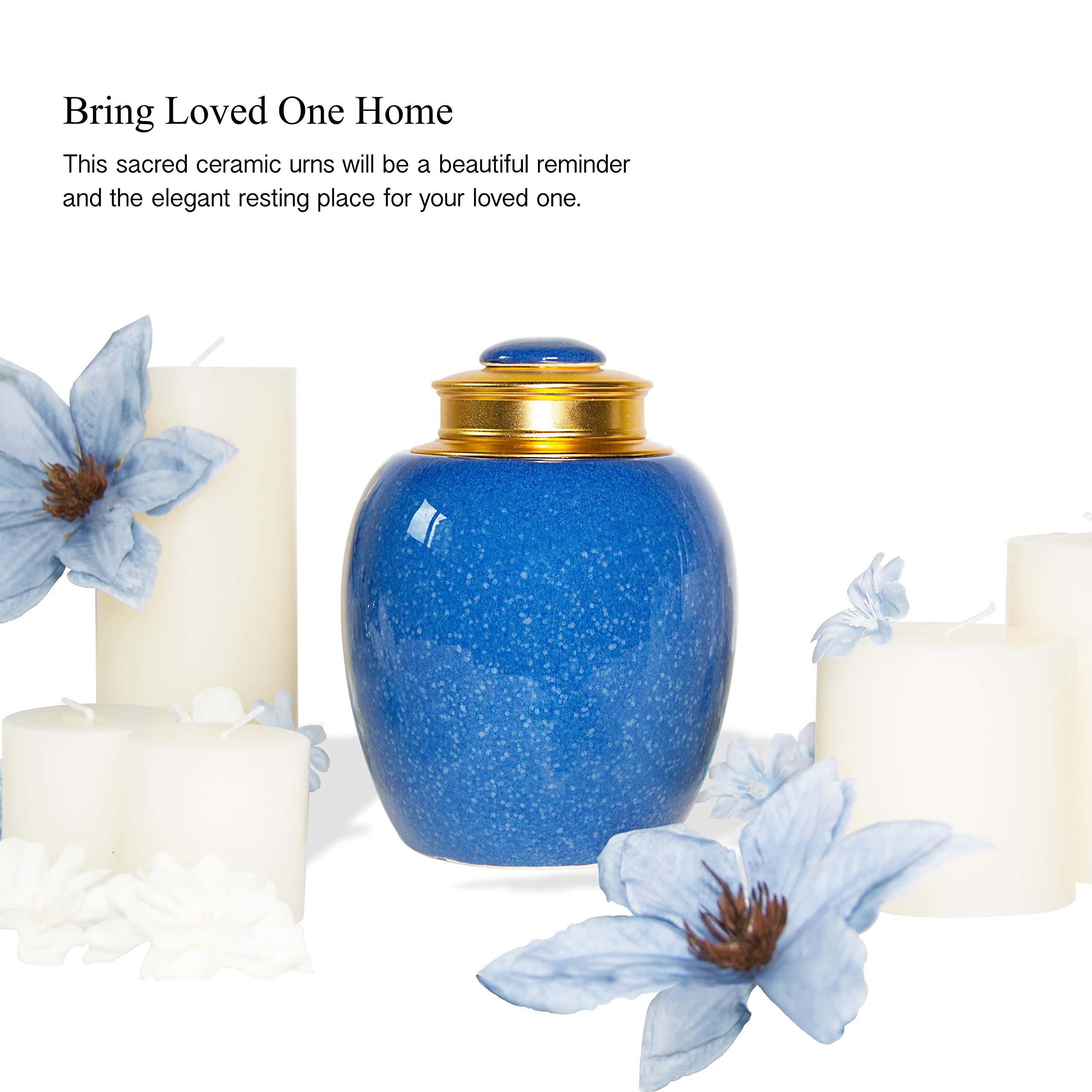 Medium Urns for Human Ashes - Ocean Blue Urns for Ashes Adult Male ...