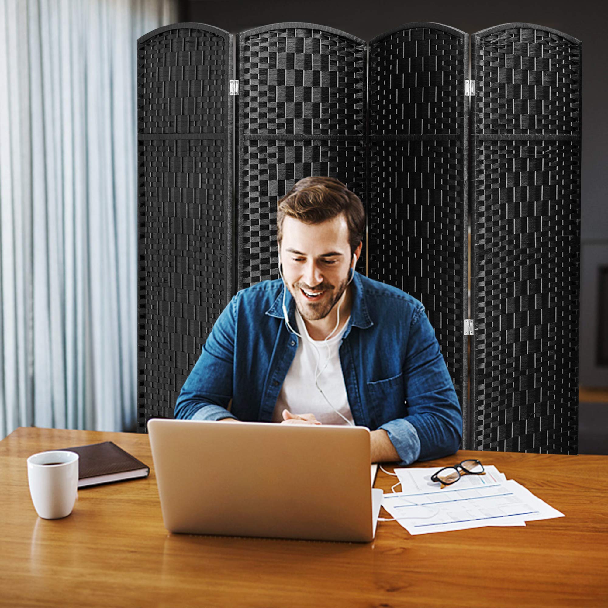 Snapklik.com : SIMFLAG Folding Screen Room Divider 4 Panel, 6Ft 19.7 ...