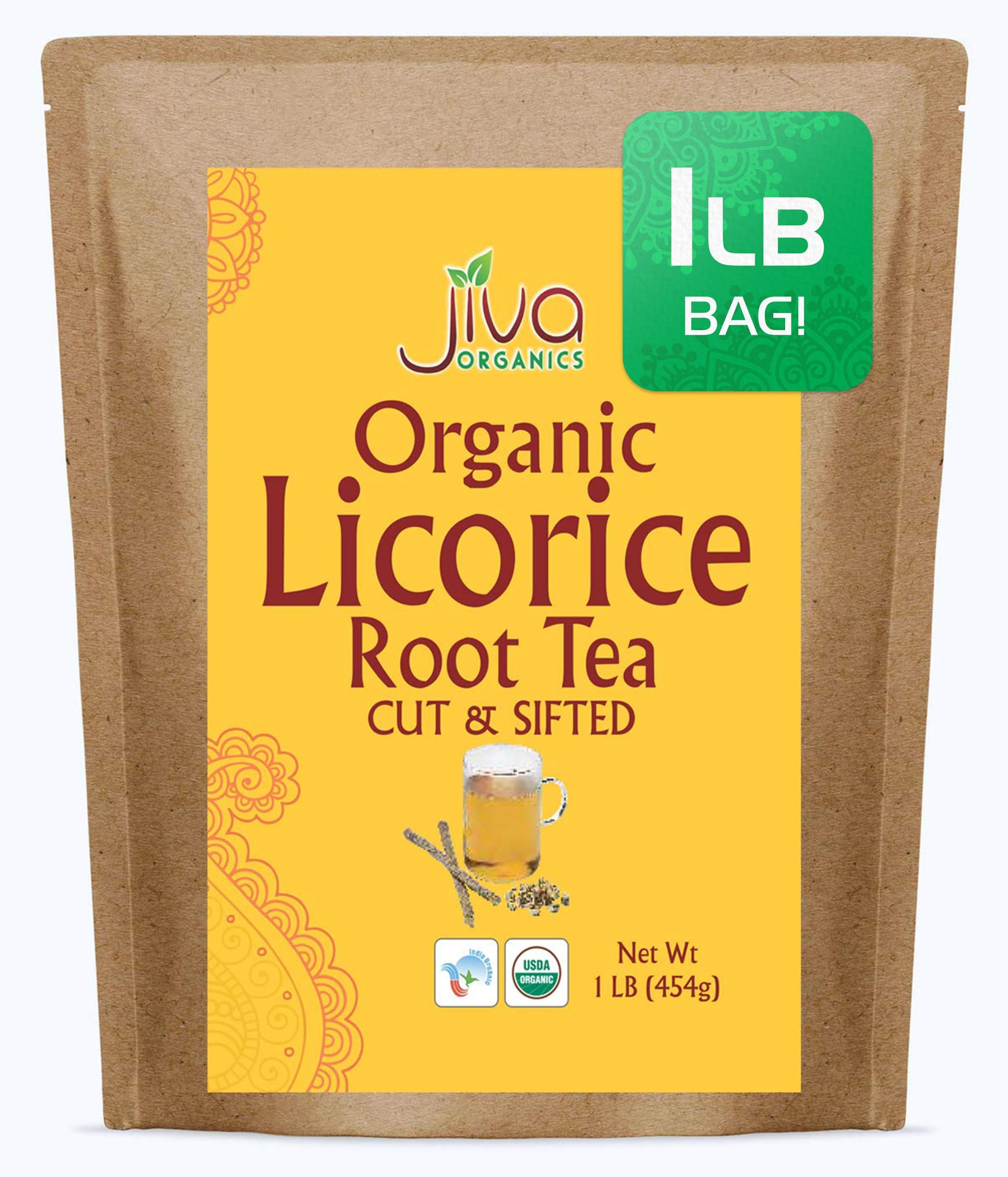 Amazon.com : Jiva Organics Organic Licorice Root Tea (Cut & Sifted ...