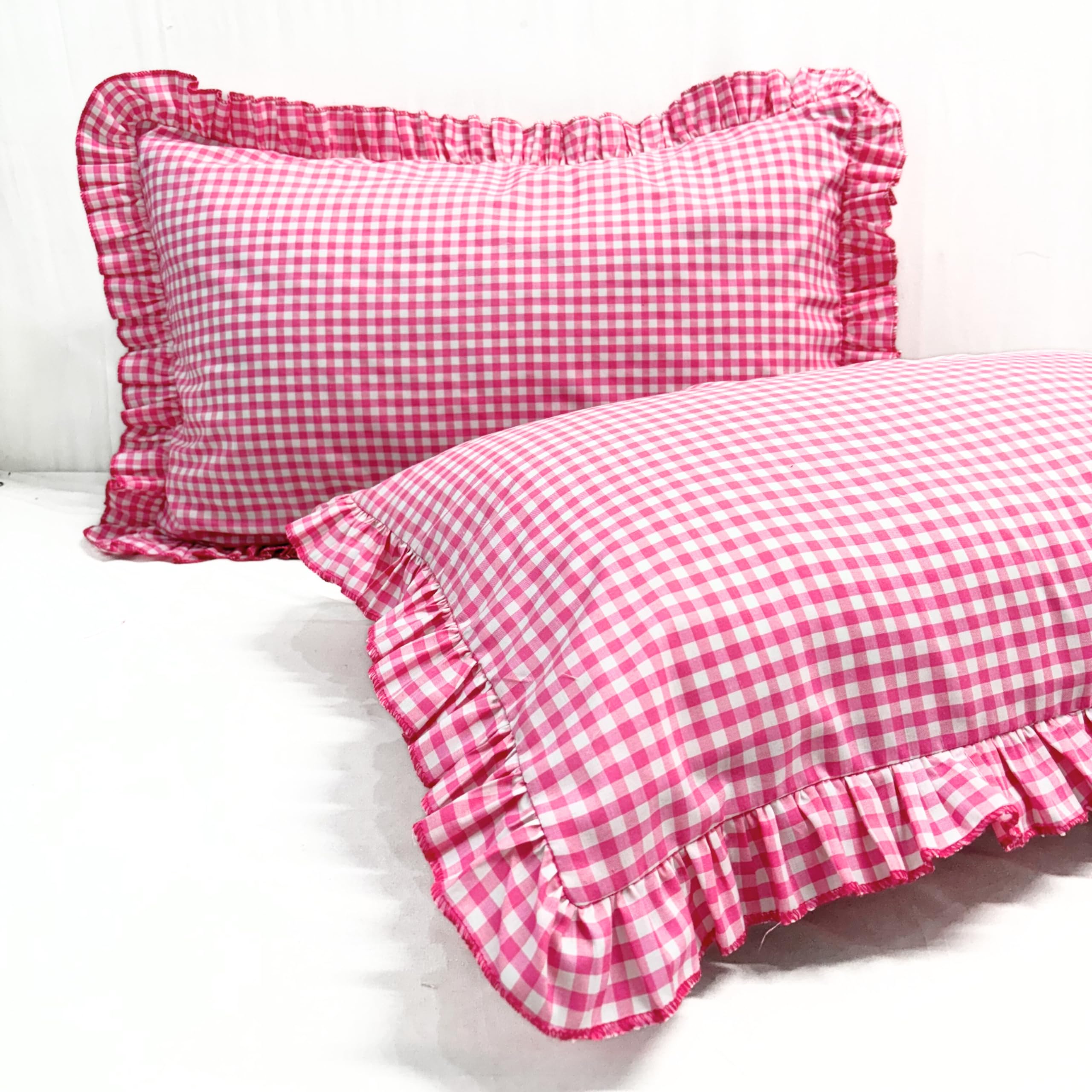 Buy Sleepy Threads Pillow Cover Latest Pink Checkered |Pack of 2| with ...
